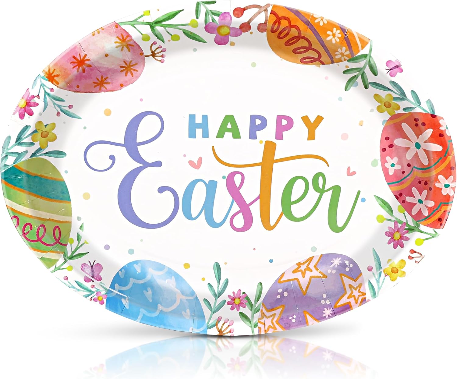 Amazon.com: 50 Pcs Easter Paper Plates 10" X 12"Paper Dessert Plates ...