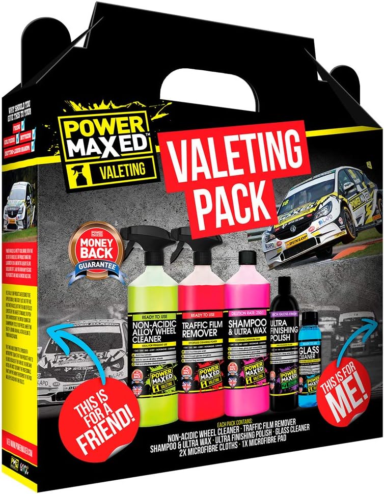Power Maxed Car Valeting Pack - Car Care Gift Set Ideal for Christmas ...