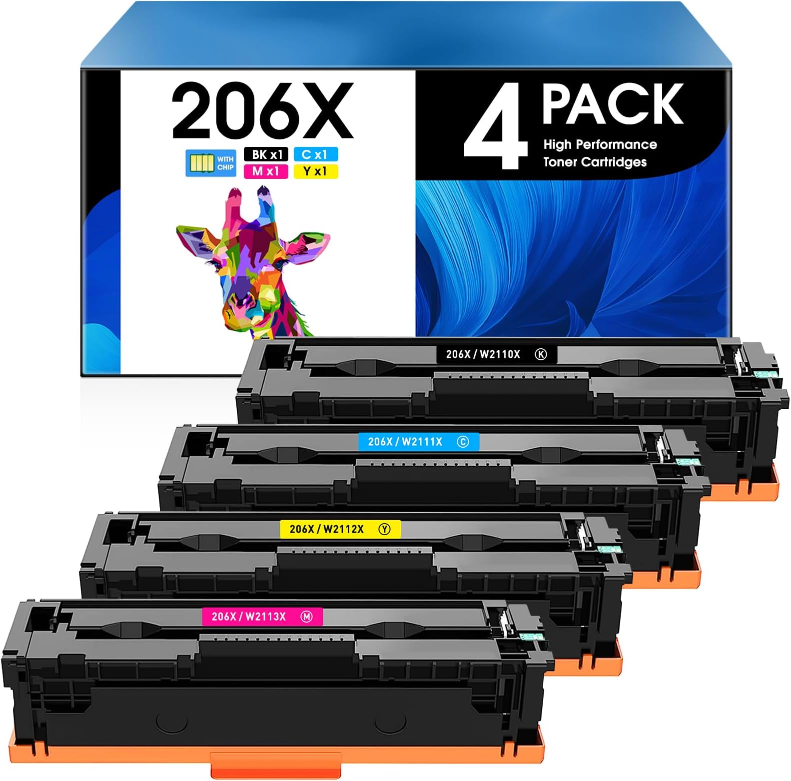 MasaiMara 206X 206A Cartuchos de tóner de alto rendimiento (con chip ...