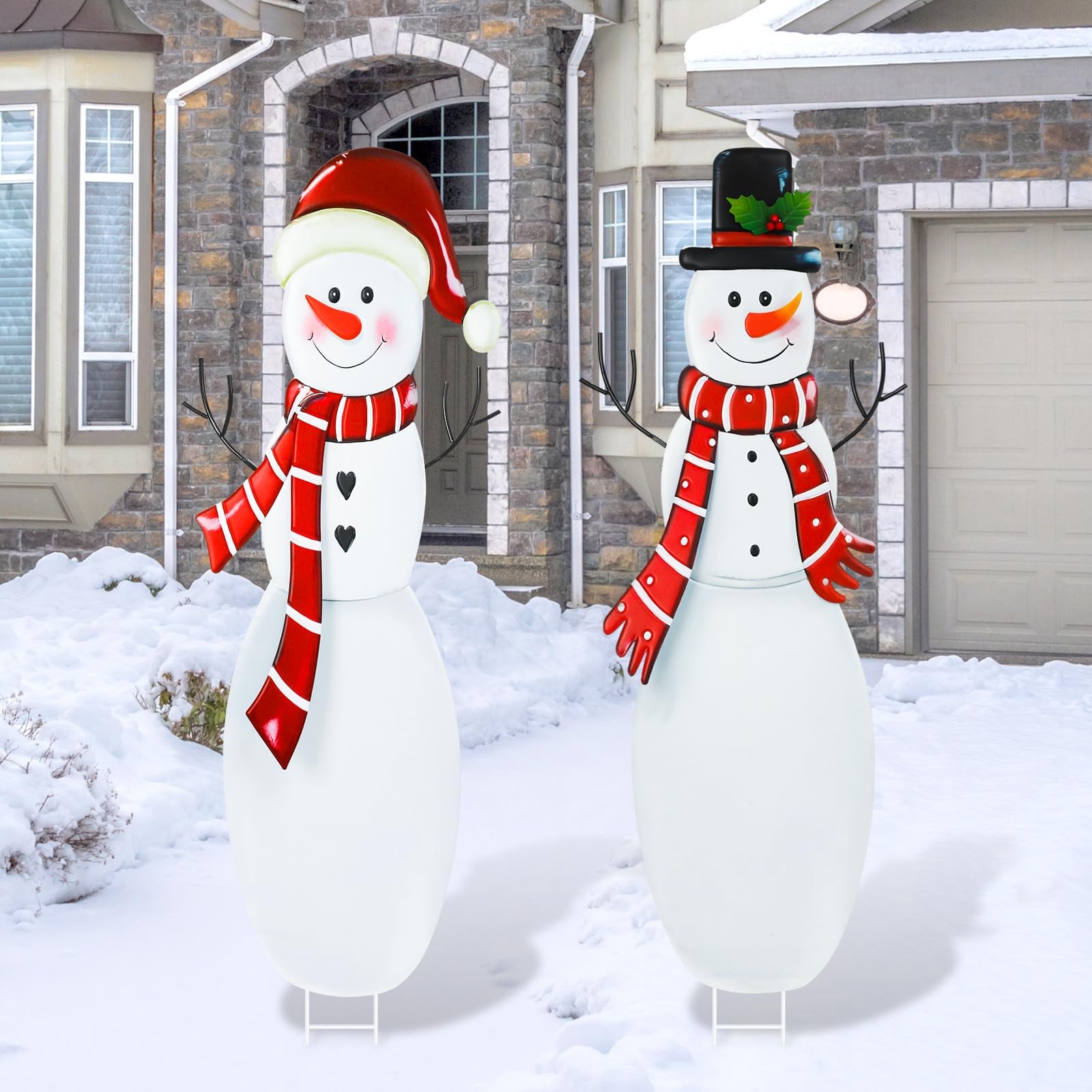 Snapklik.com : Gisafai 2 Pcs 6ft Large Metal Christmas Yard Sign