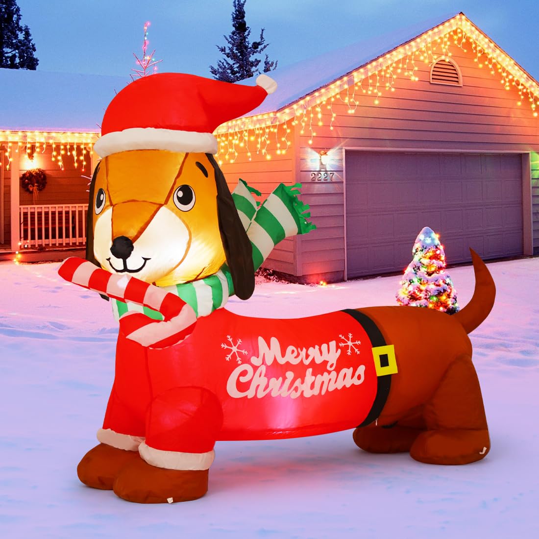 Snapklik.com : GOOSH 5 FT Christmas Inflatables Dog Outdoor Decorations ...