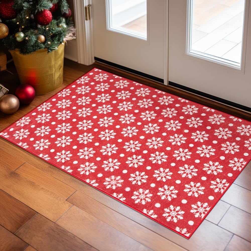 Amazon.com: HUGEAR Christmas Area Rug,2x3 Entryway Rug,Machine Washable ...