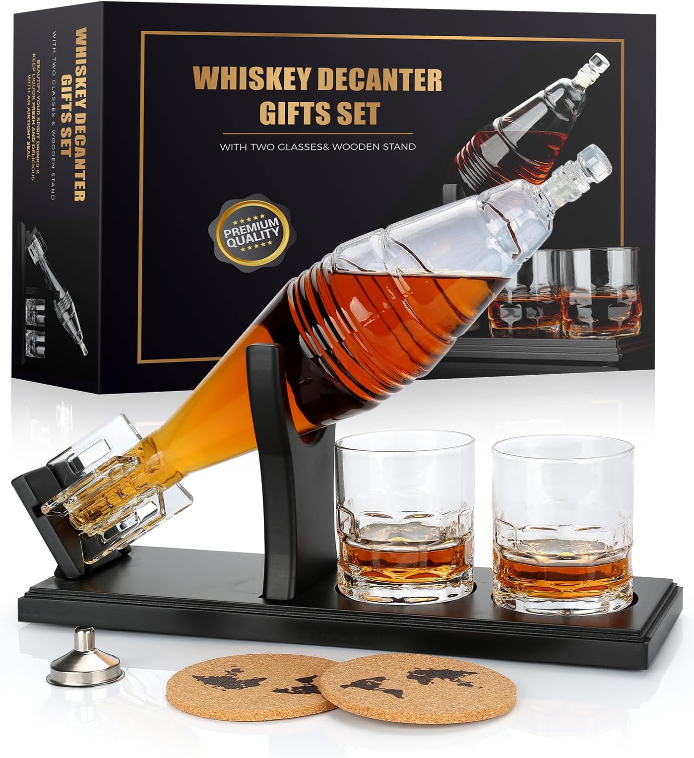 1000Ml King Cobra Snake Whiskey Decanter, Hand Blown Lead-Free Glass ...