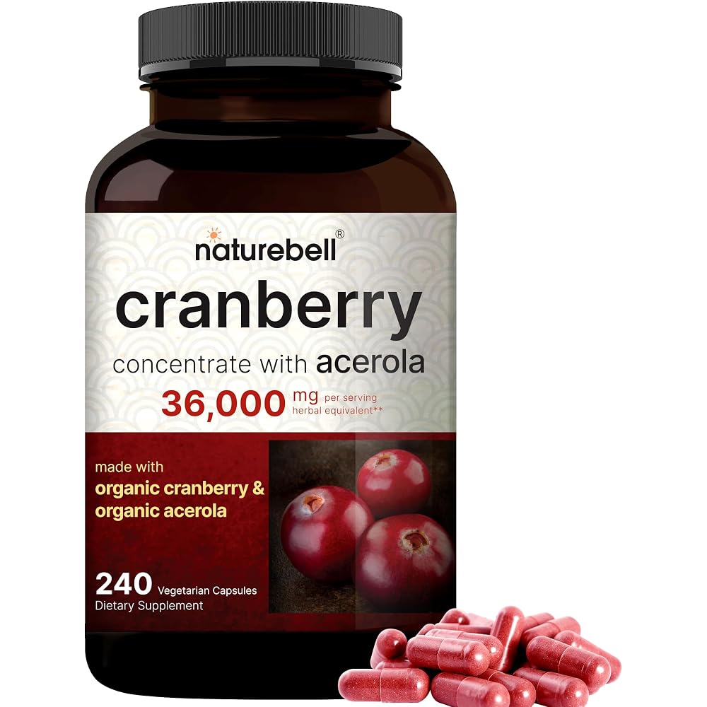 $4/mo - Finance Naturebell Cranberry Pills 36,000mg with Acerola, 240 ...