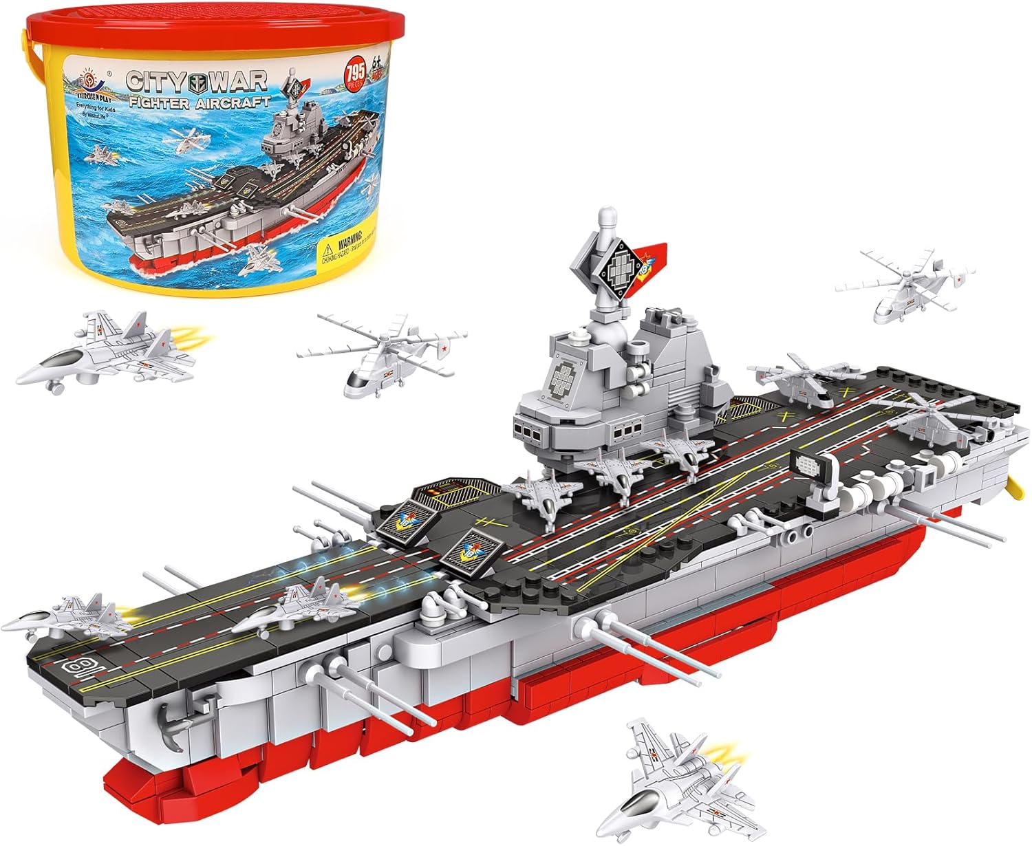 Amazon.com: Aircraft Carrier Building Block Set, Military Battleship ...