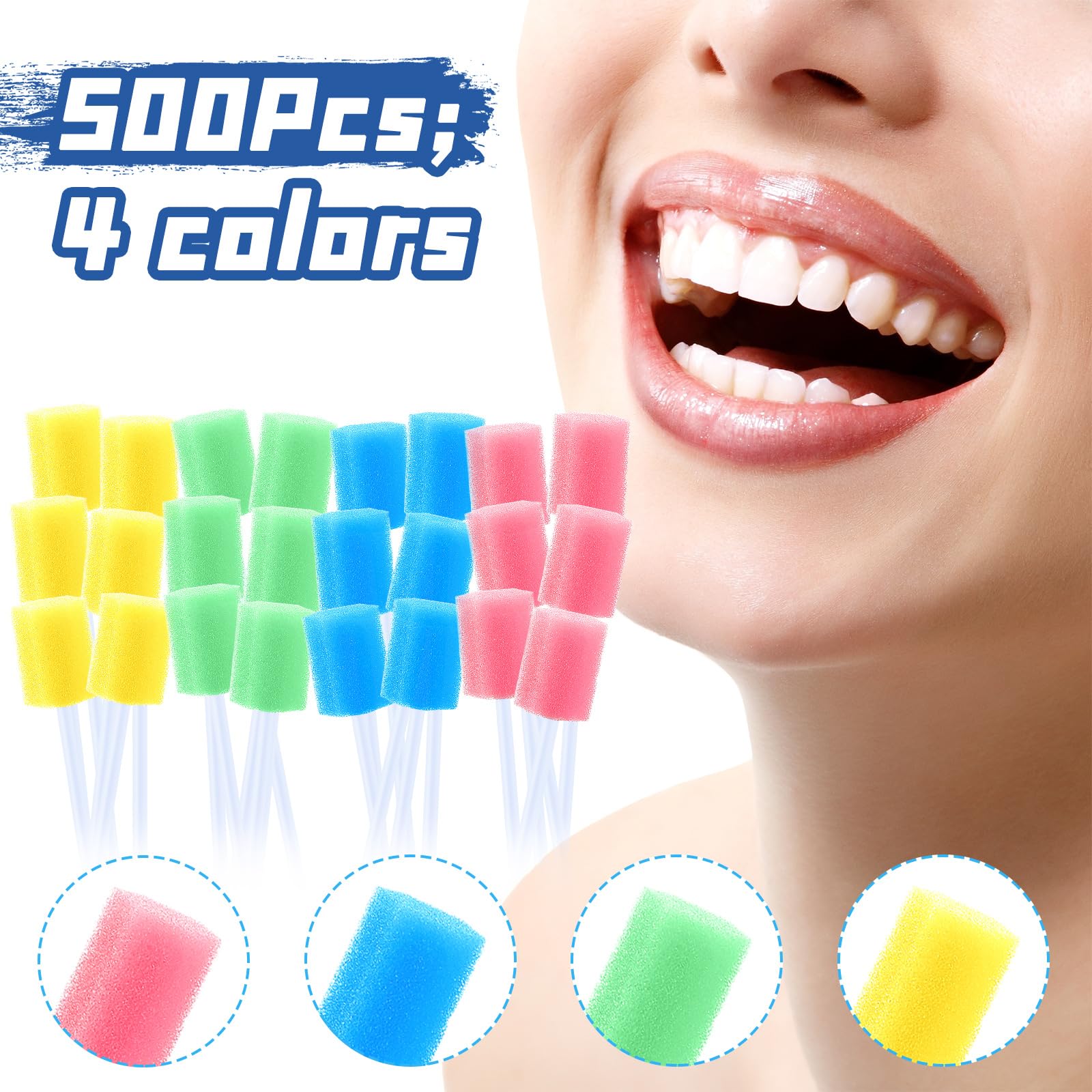Snapklik.com : TrelaCo 500 Pcs Toothettes Oral Swabs Bulk Disposable ...