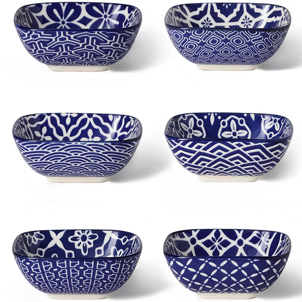 Amazon.com | Metahom Ceramic Dipping Bowls, Blue and White Small ...