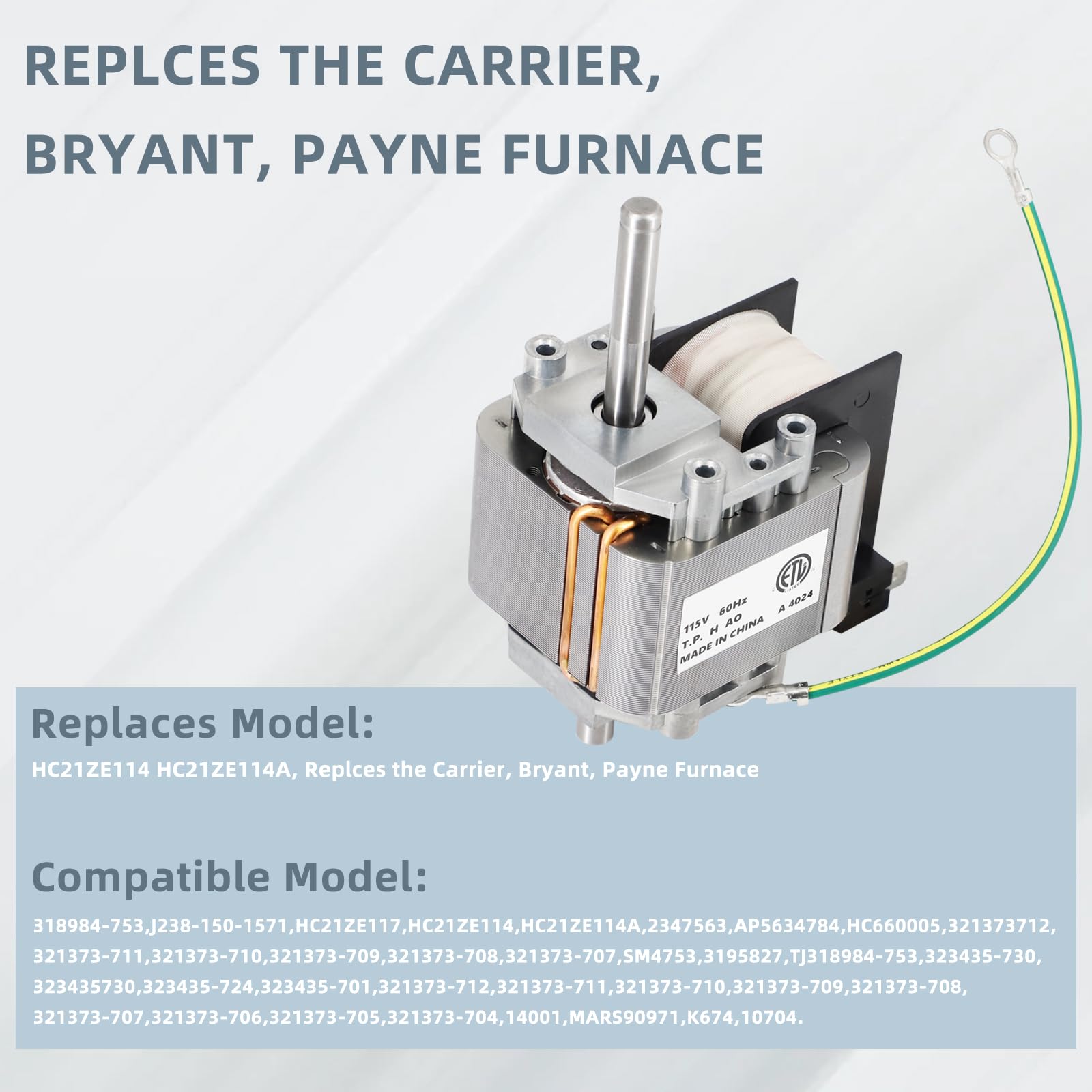 Snapklik.com : Replacement 318984-753, HC21ZE117, HC21ZE114A Furnace ...