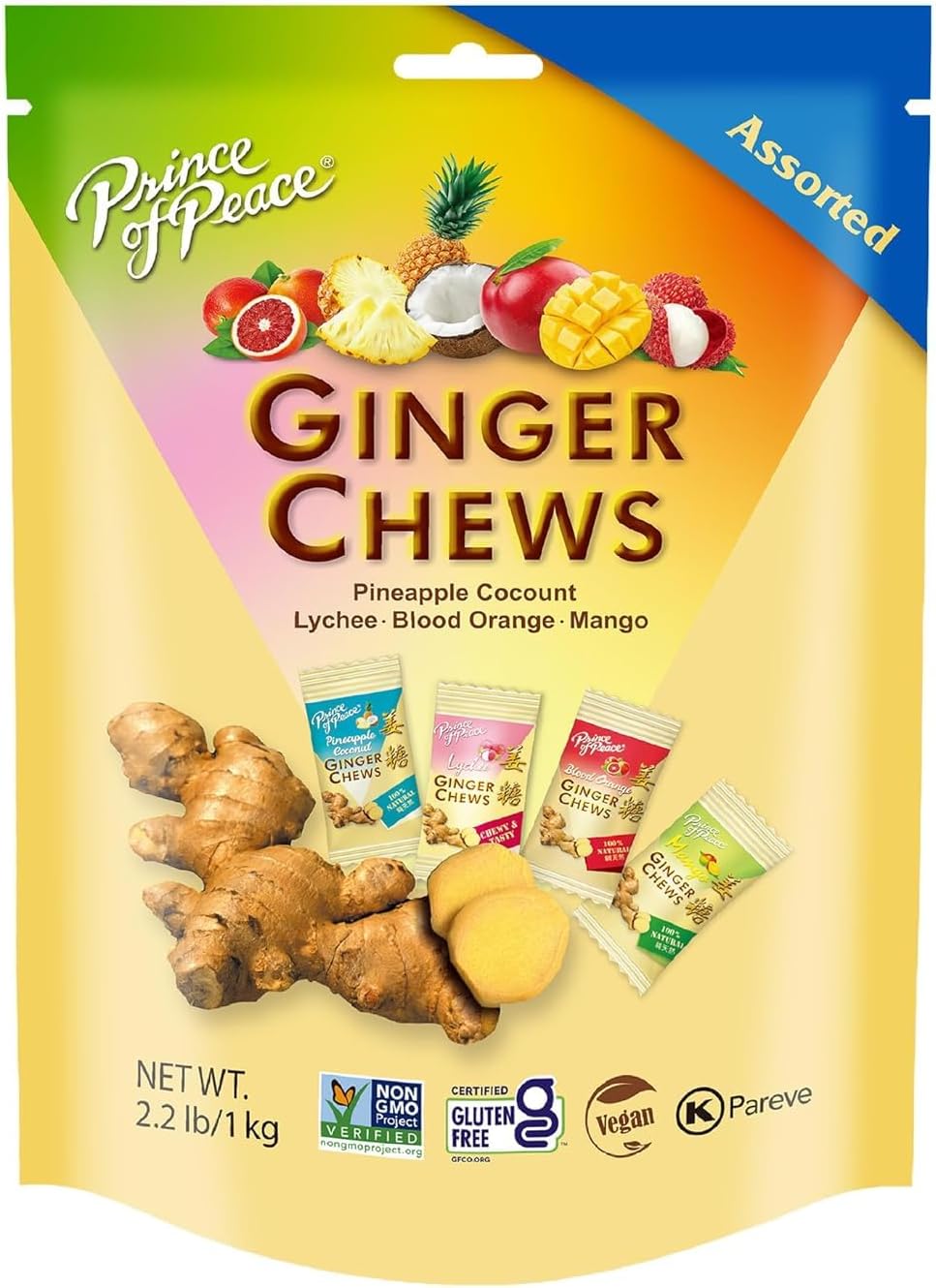 Prince of Peace Ginger Chews Assorted Flavors (Mango, Blood Orange ...