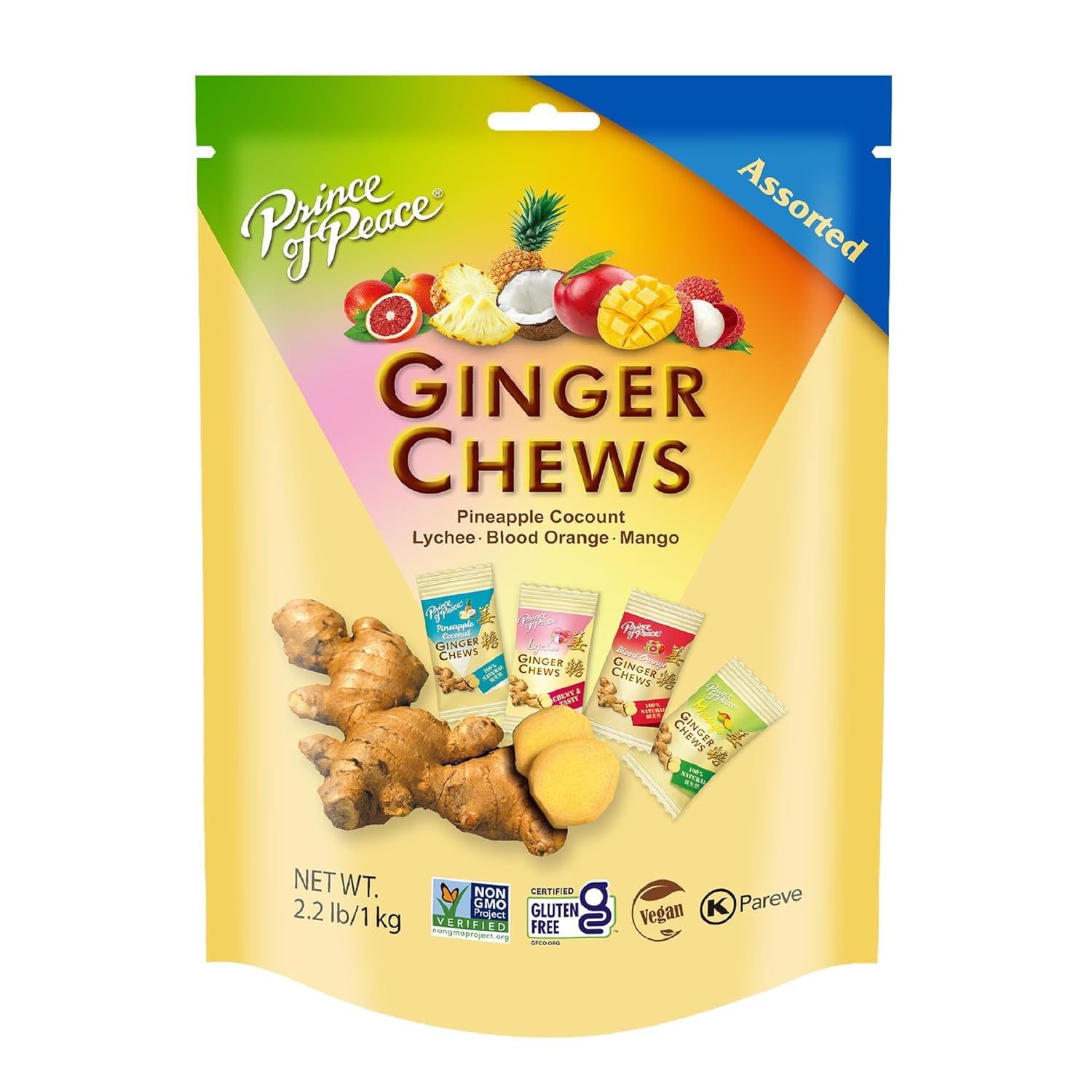 Amazon.com : Prince of Peace Ginger Chews Assorted Flavors (Mango ...