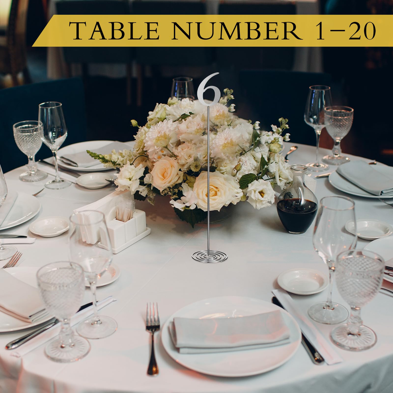 Snapklik.com : Therwen 20 Pcs Metal Table Numbers 1-20 Table Numbers ...