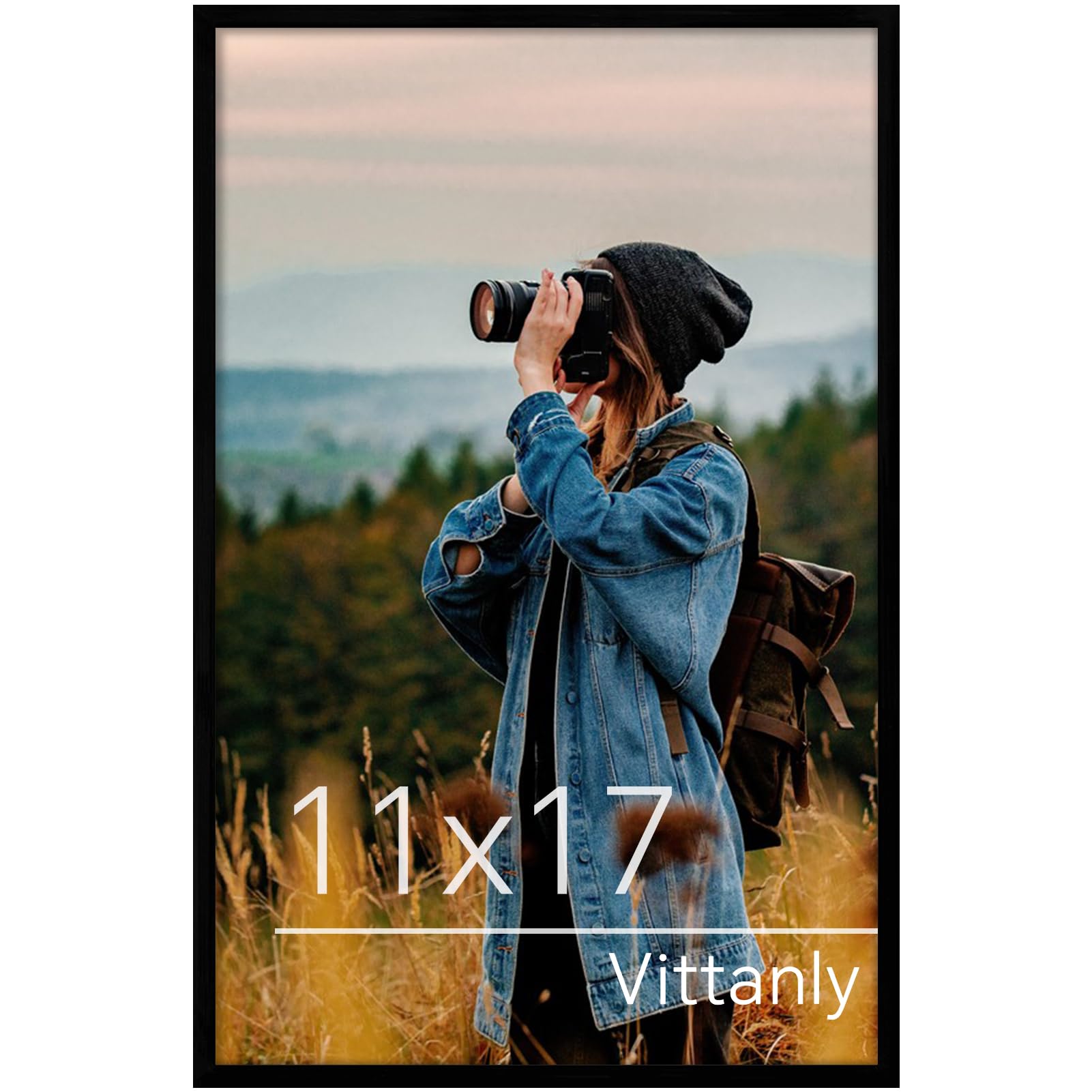 Amazon.com - Vittanly 11x17 Black Poster Frame, Displays 8x12 Picture ...