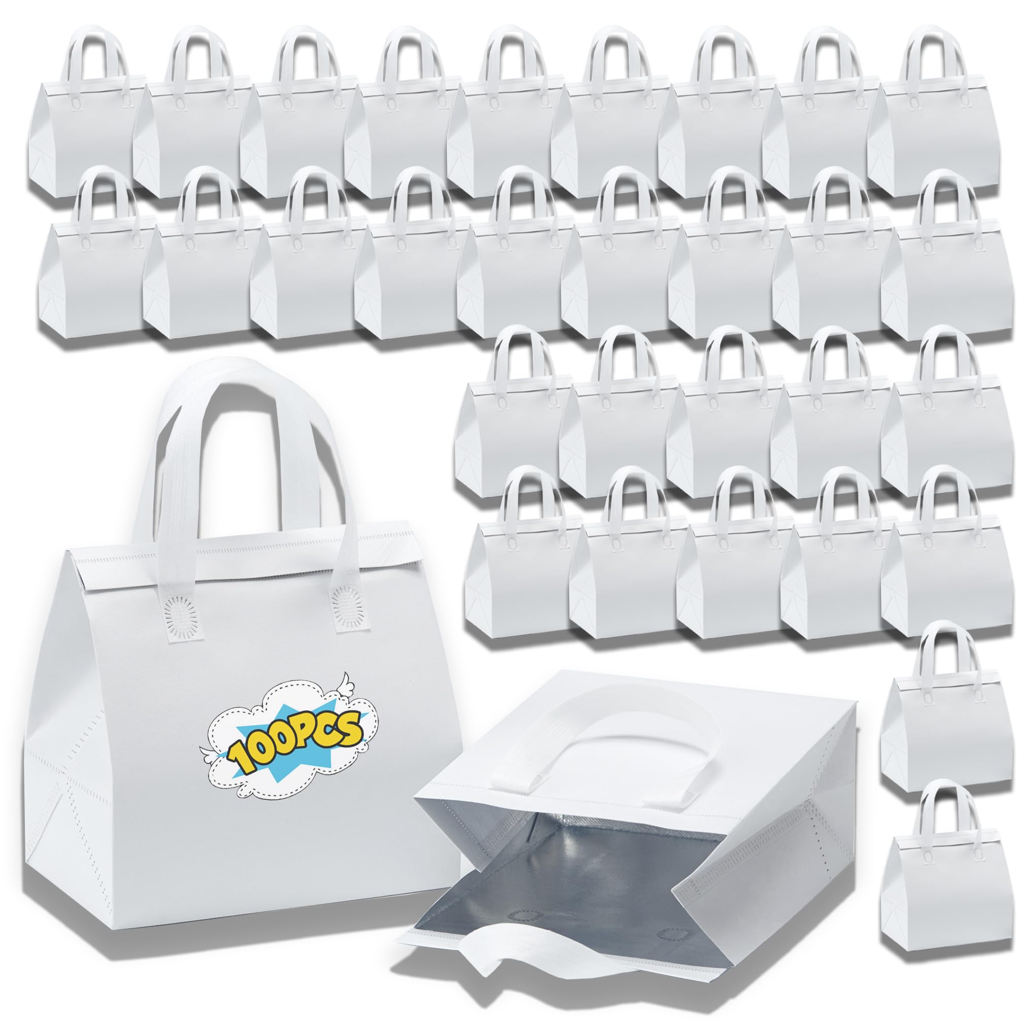 Amazon.com: 100 Pcs Insulated Take Away Bags, Disposable Lunch Bags For ...