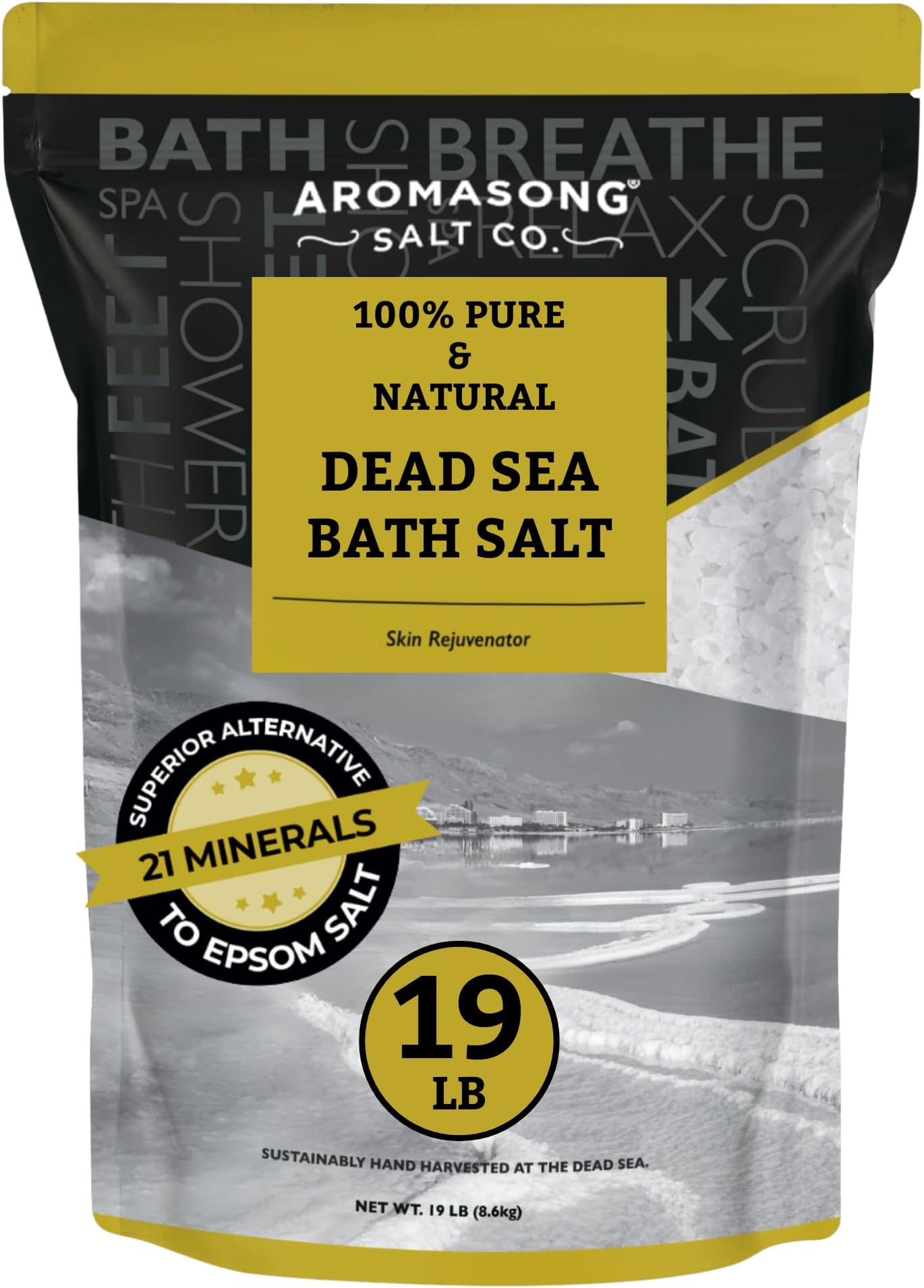 Amazon.com : LA SALT CO 1400 Below 5 Lbs Jar Dead Sea Salt, Fine Grain ...