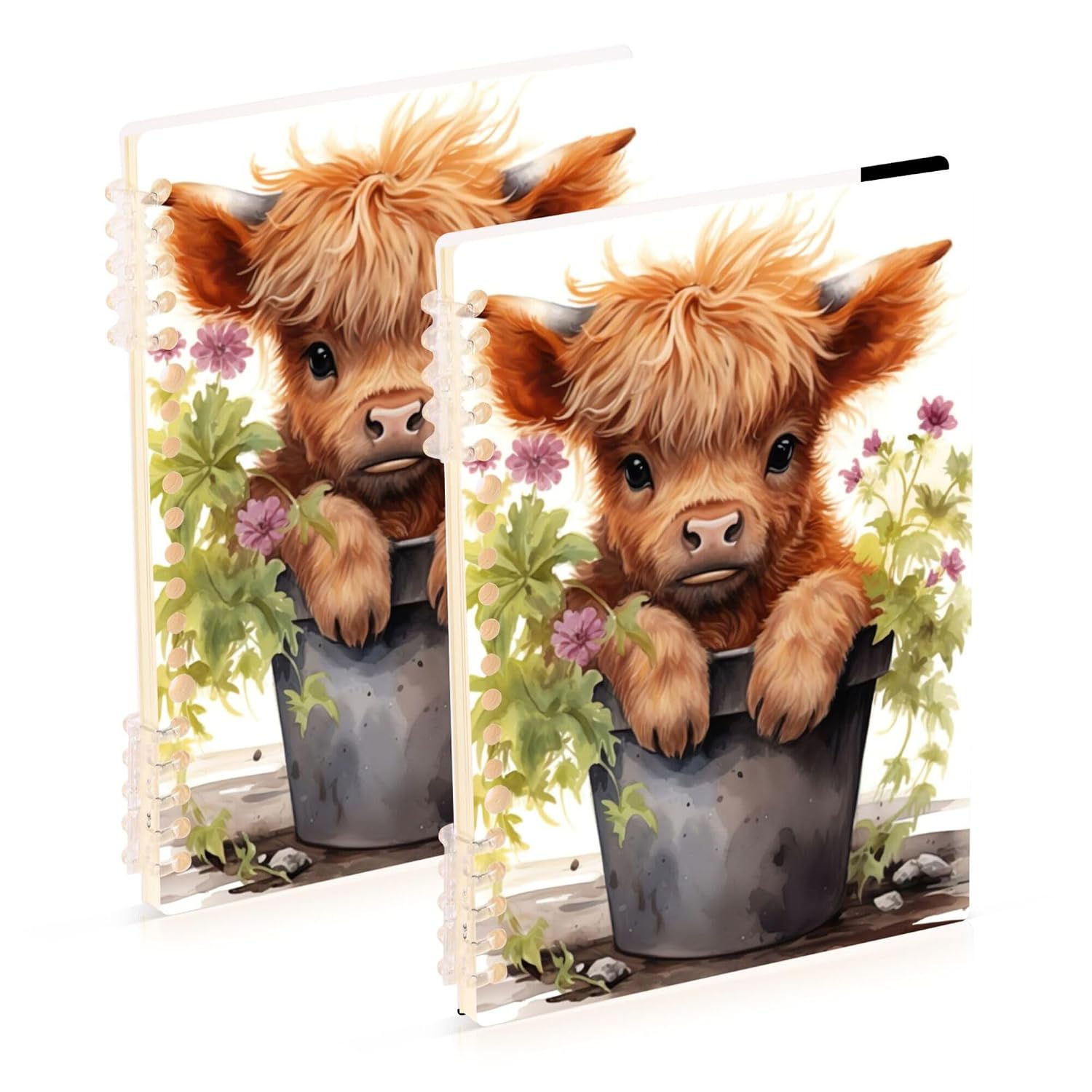 KEIGE 2Pcs Scottish Highland Cattle Cows Notebook,60 Sheets A5 ...