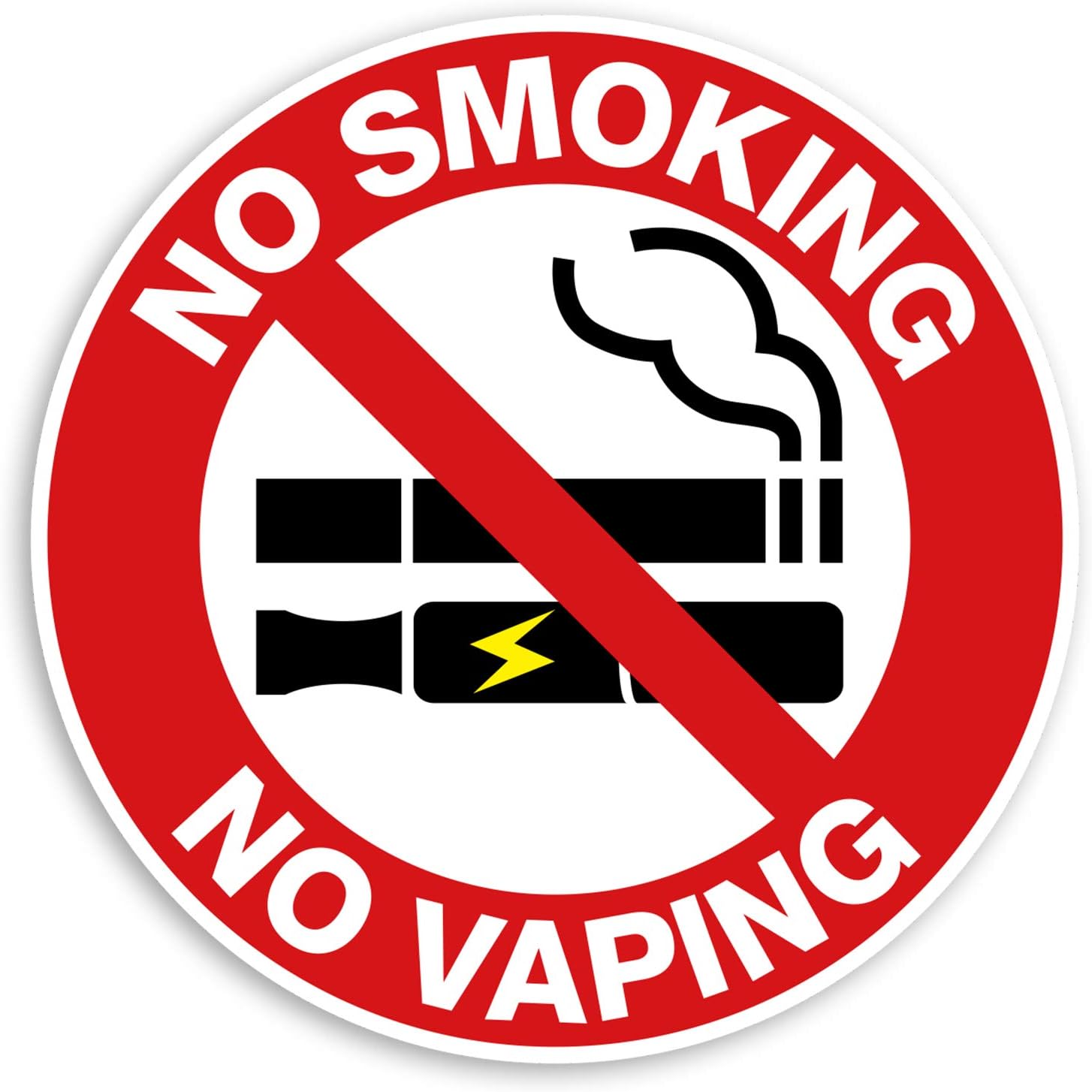 2 x 10cm No Smoking Vaping Sign Vinyl Stickers Office H&S Warning ...