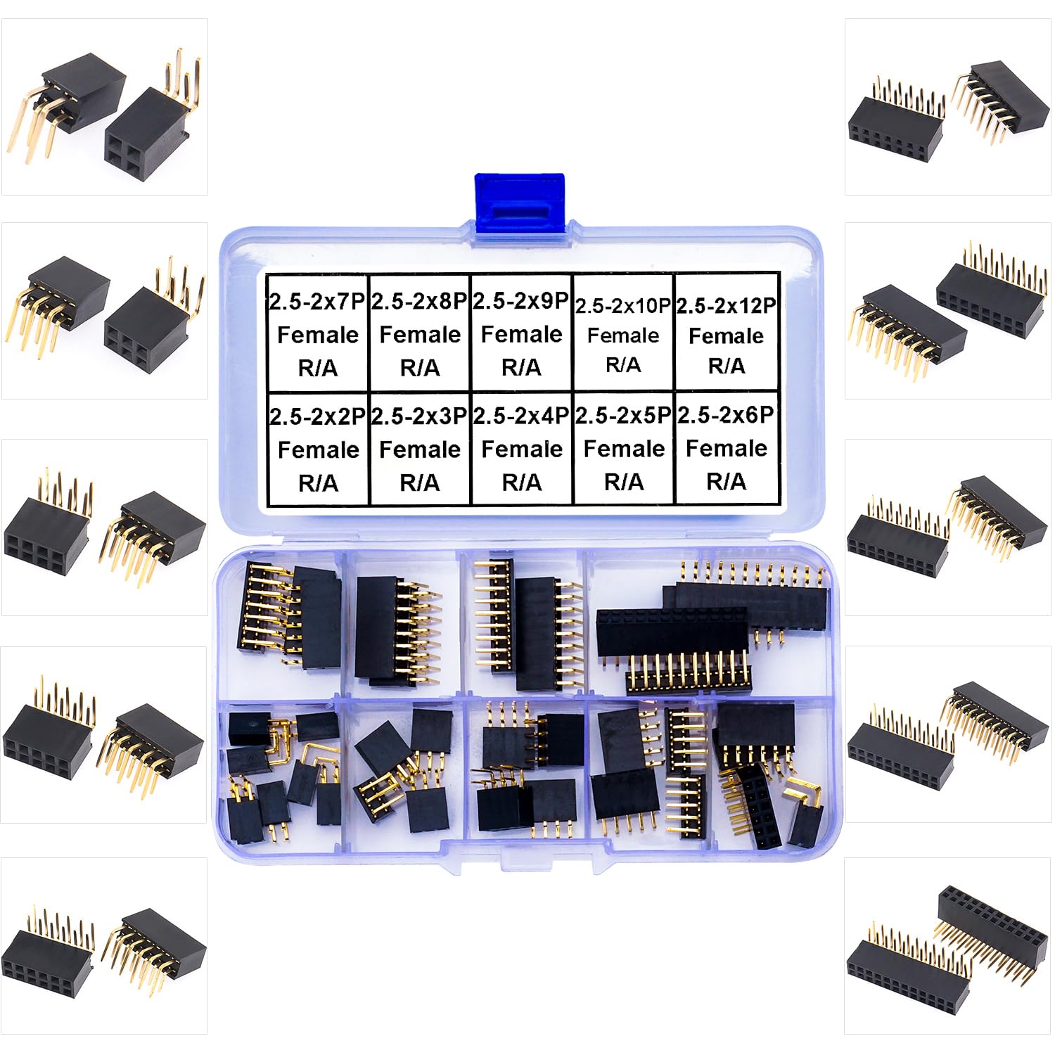 Amazon.com: Kidisoii 2.54mm Pin Header,Female Right Angle Dual Row Header Pin 90 Degree ...