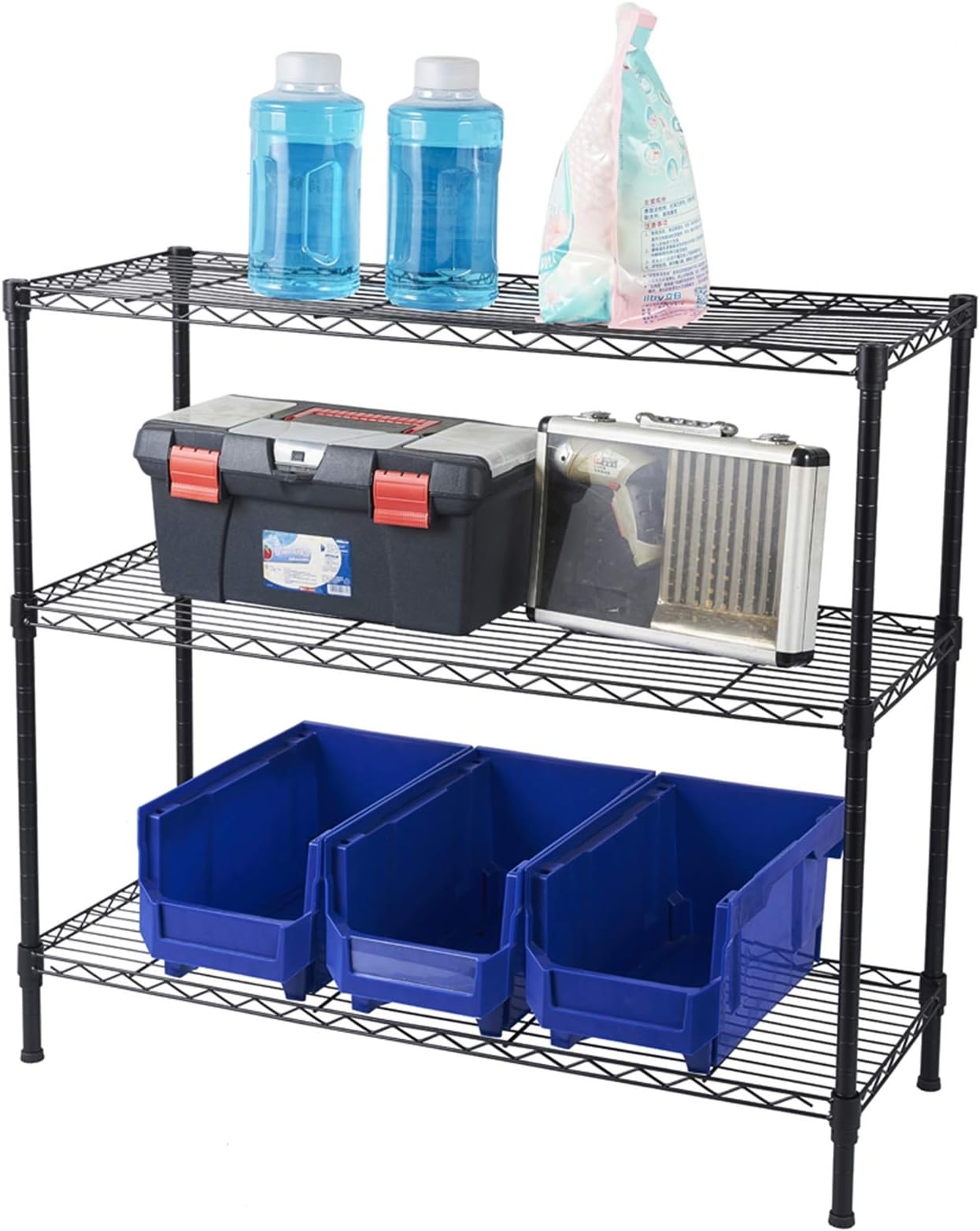 Amazon.com: MAXCBD 3 Tier Adjustable Storage Shelving Unit Metal ...