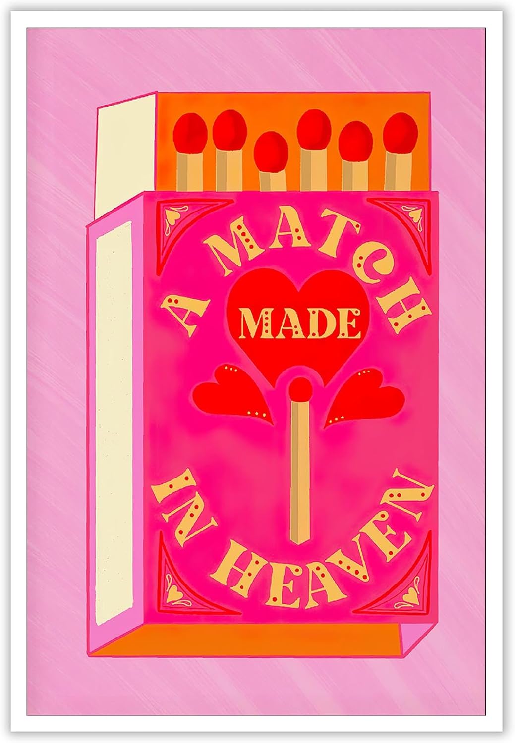 Amazon.com: Retro Funny Pink Match Made in Heaven Poster Print Trendy ...