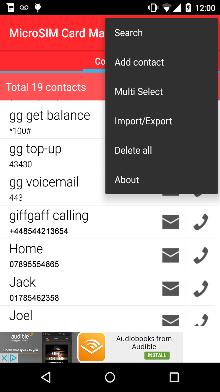 MicroSIM Card Manager - App on Amazon Appstore