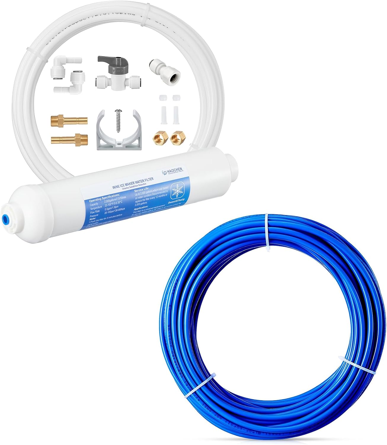 Amazon.com: Inline Water Filter for Ice Maker and Refrigerator,Include ...