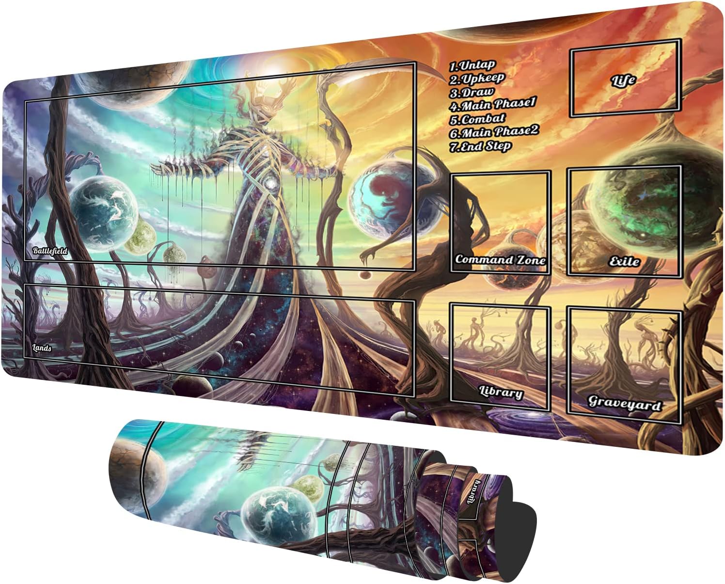 Amazon.com: TCG Playmat with Zones Zombie Game Play Mat Table Pad ...