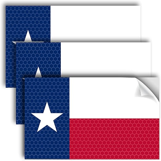 Amazon.com - 3PC Reflective Texas Sticker - 5x3 Inches - Texas Decals ...