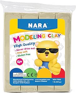 Amazon.com: NARA Modeling Clay (Off White) - 1lbs, 1 Colors, 4 Block ...