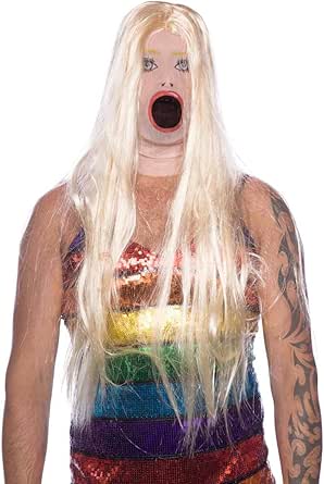 Amazon.com: Folat 22025 Porn Mask with Blonde Hair, Adults, Multi ...