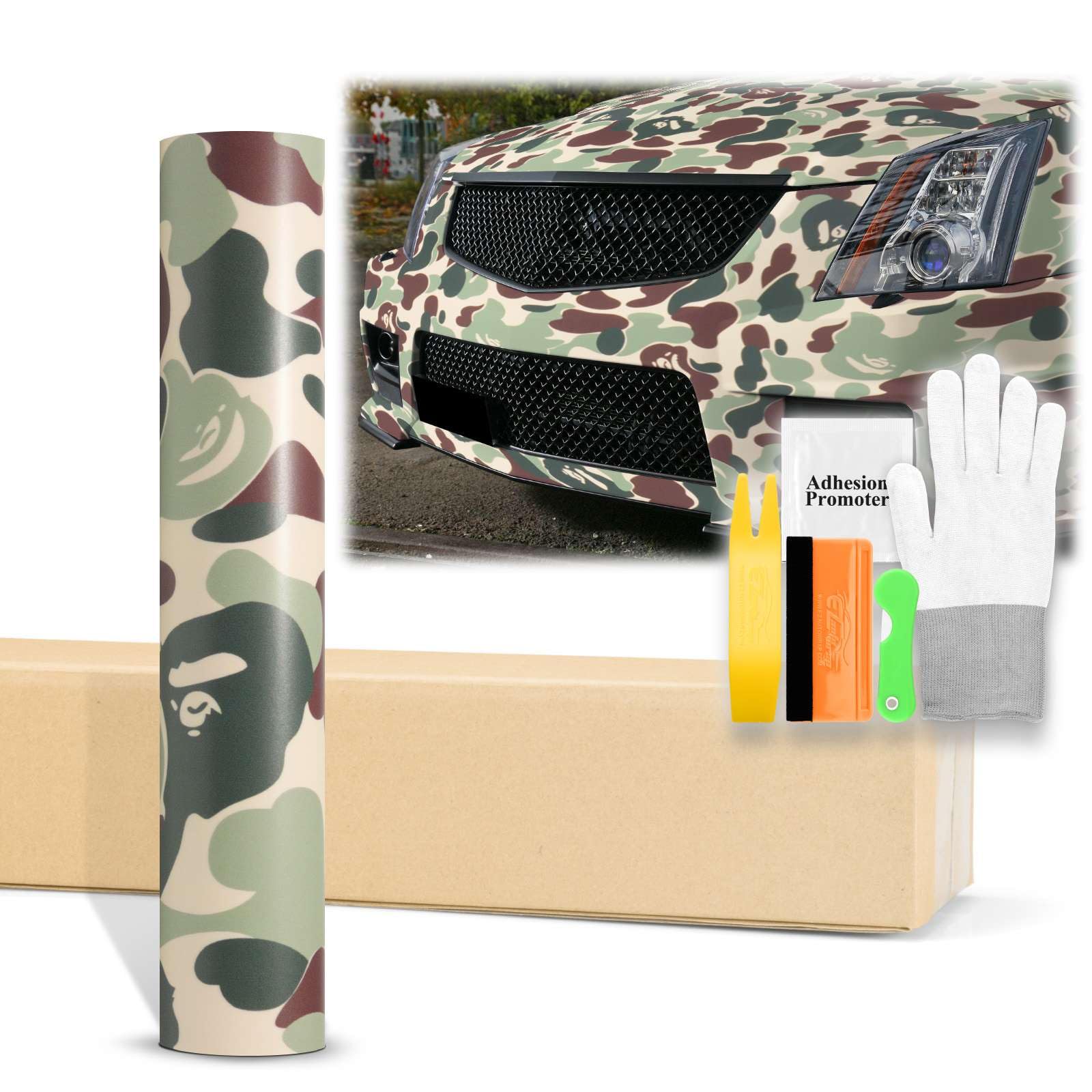 Amazon.com: 20"x60" (1.6FTx5FT) Camouflage Ape Green Pattern Matte ...