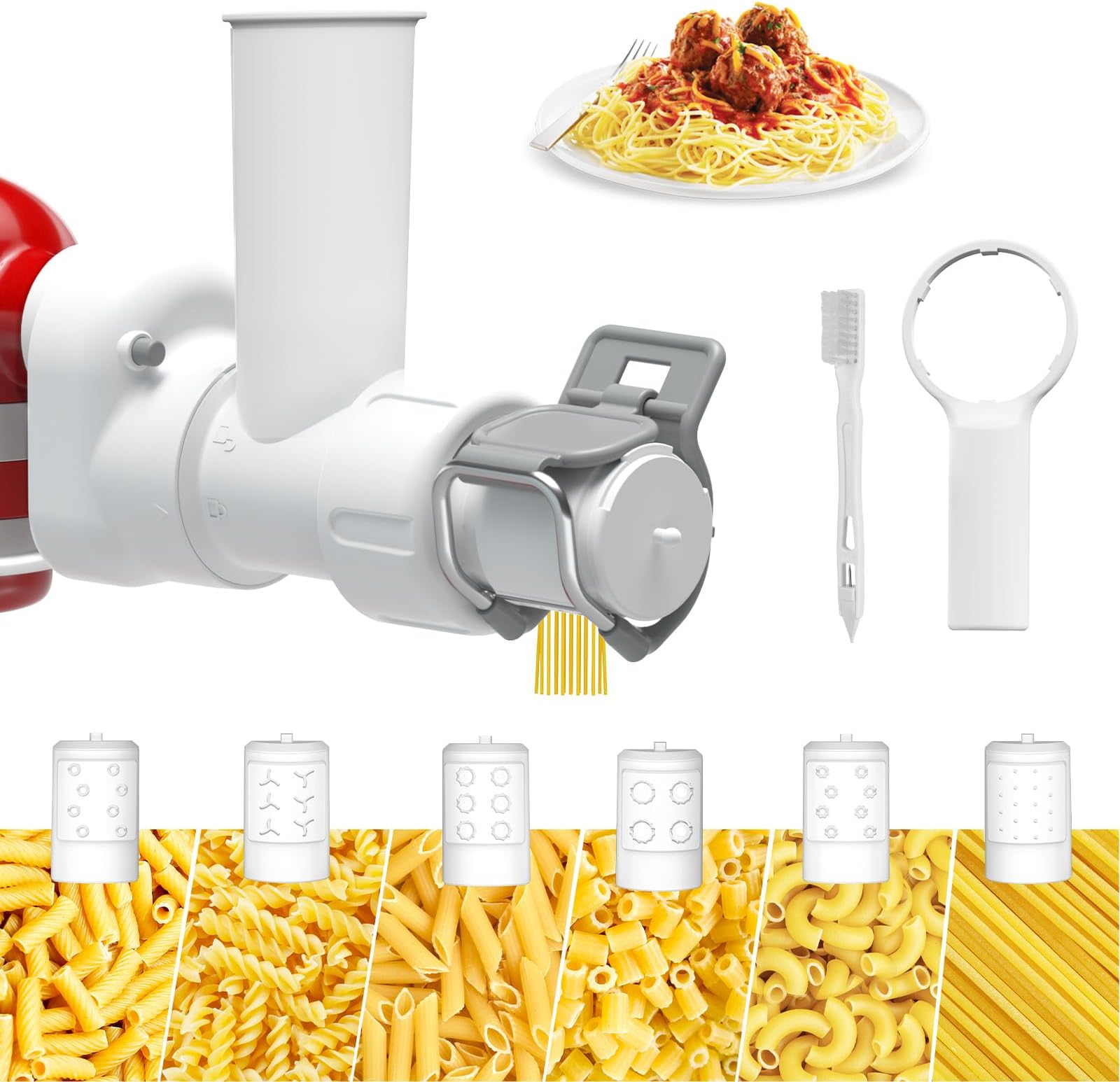 Pasta attachment for kitchenaid stand mixer with 6 Different Shapes of ...