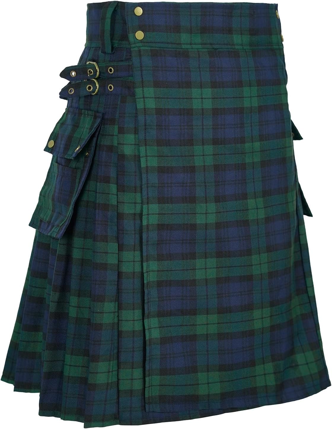 Amazon.com: Usthirit Mens Kilt Scottish Tartan Kilt Highland Casual ...