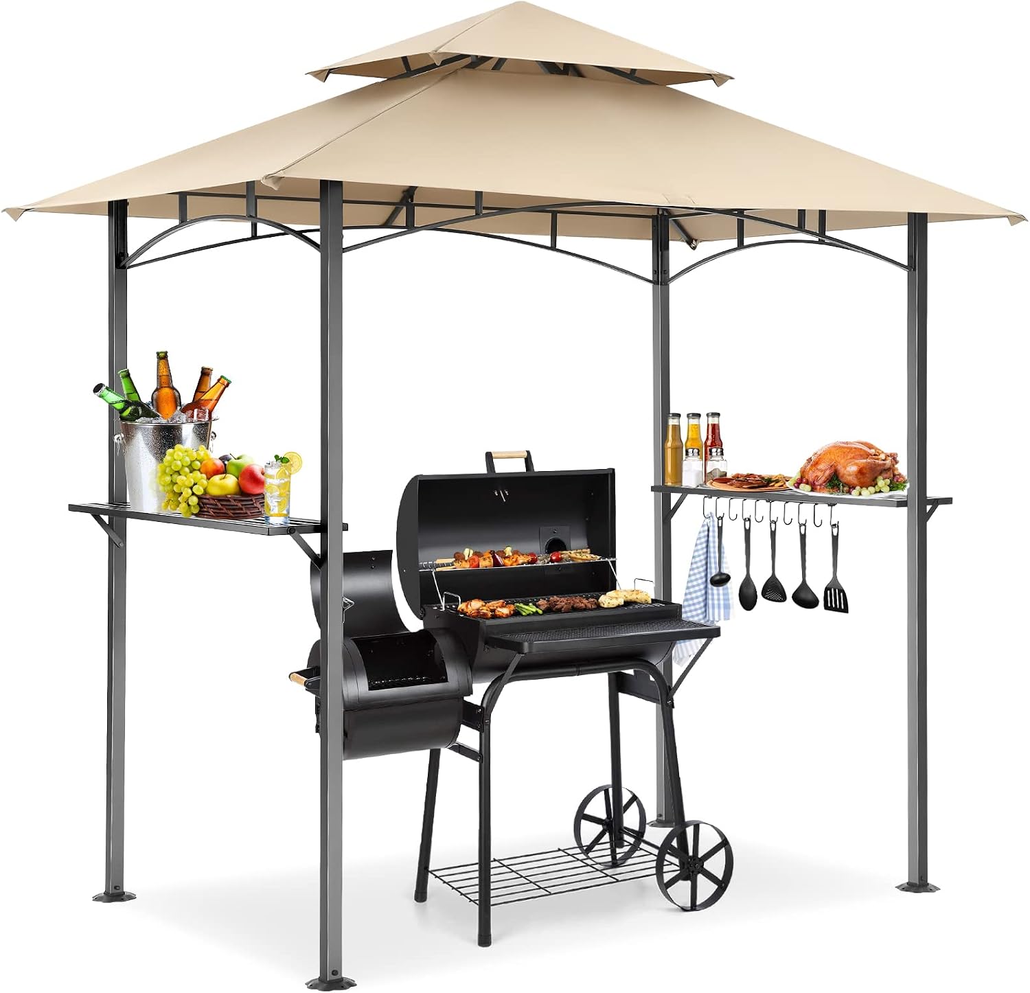 Amazon.com : COBIZI 8x5 Grill Gazebo, BBQ Gazebo Shelter, Outdoor Grill ...