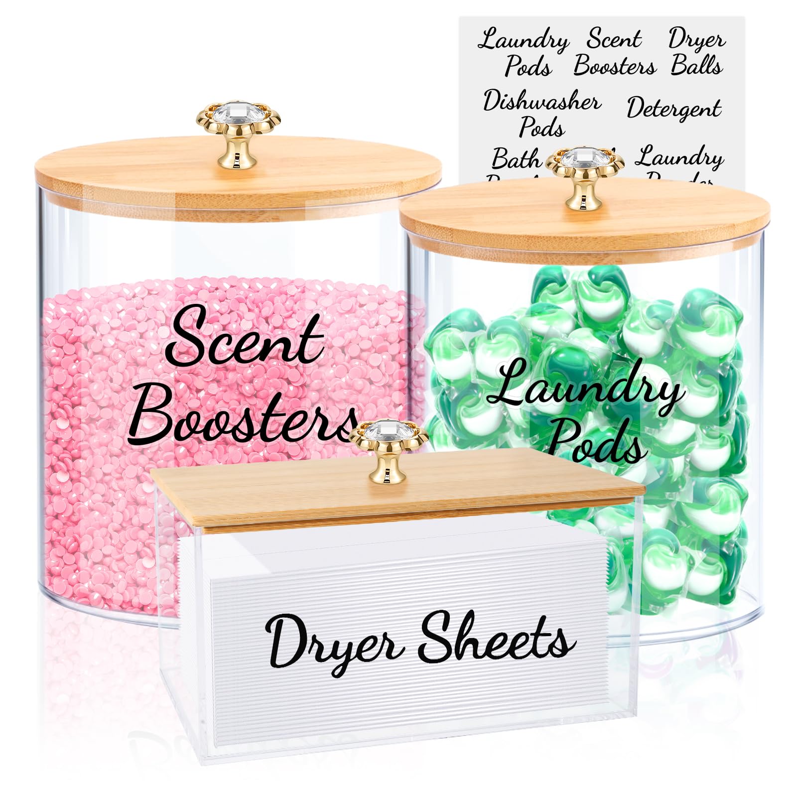 Amazon.com: JYPS 3 Pack Containers for Laundry Room Organization and ...