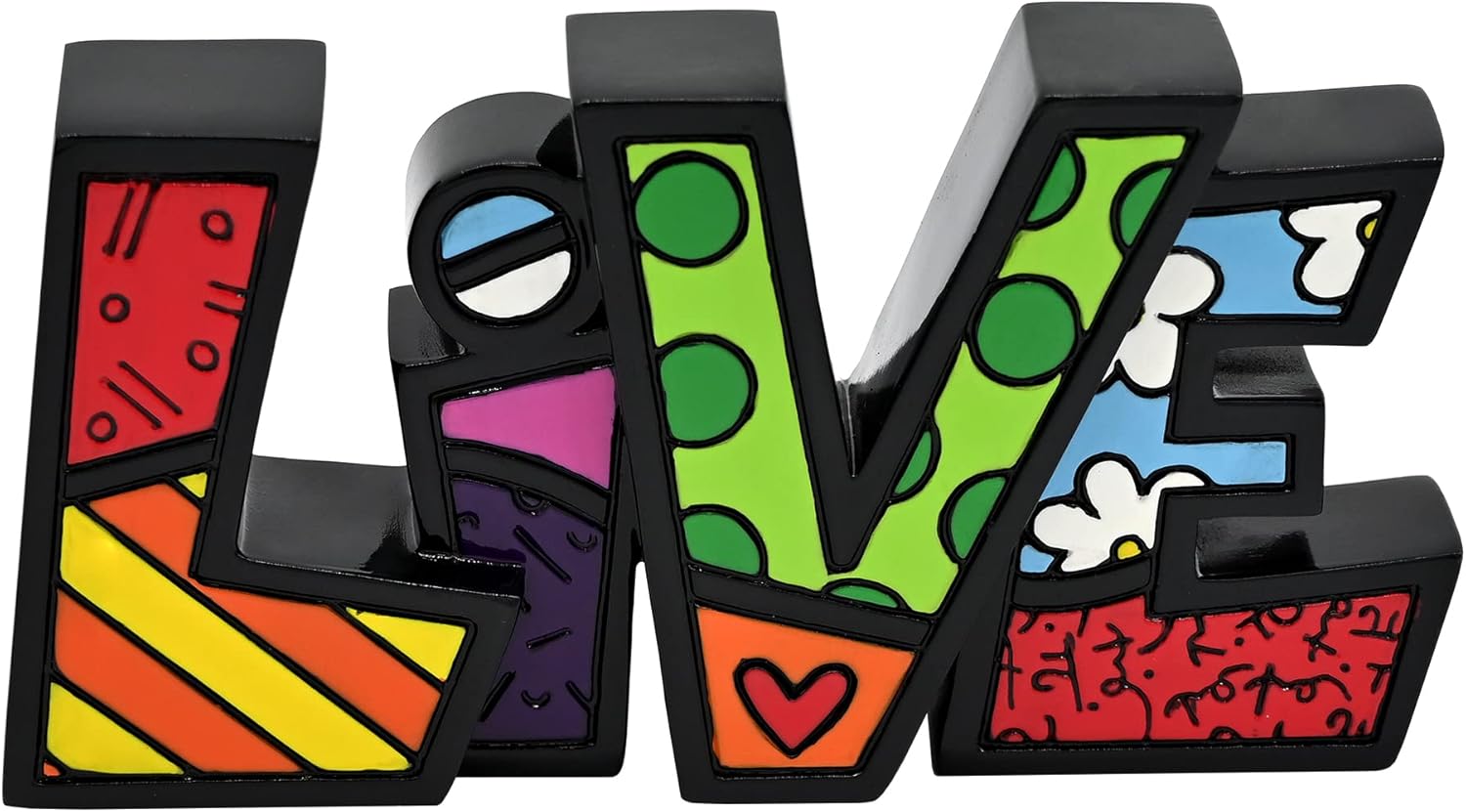 Amazon.com: BRITTO Resin Word Figurine, Colorful Pop Art Letters ...