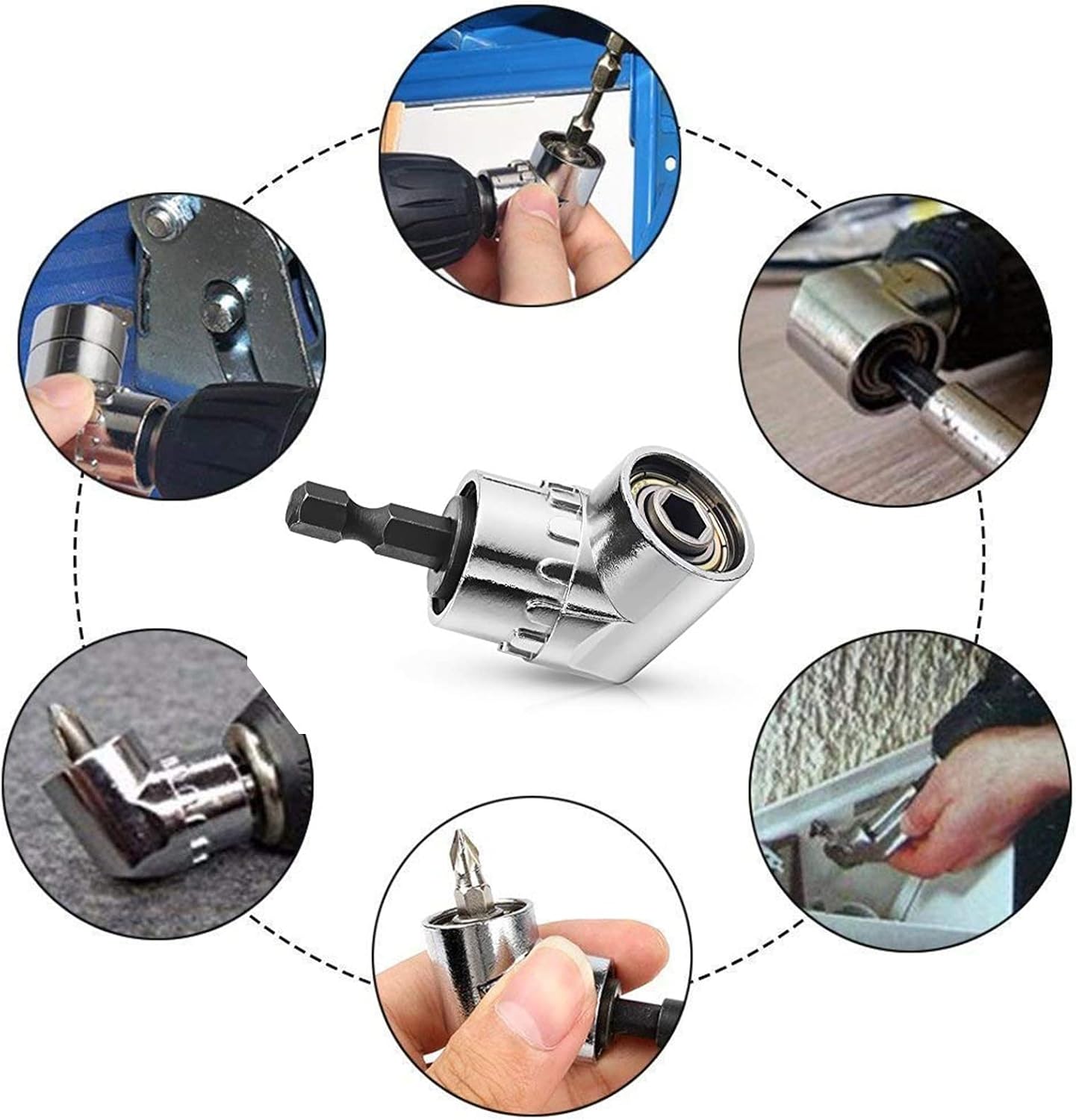 QKTYB 14 PCS Right Angle Drill Attachment Kit, 105° Right Angle Drill ...
