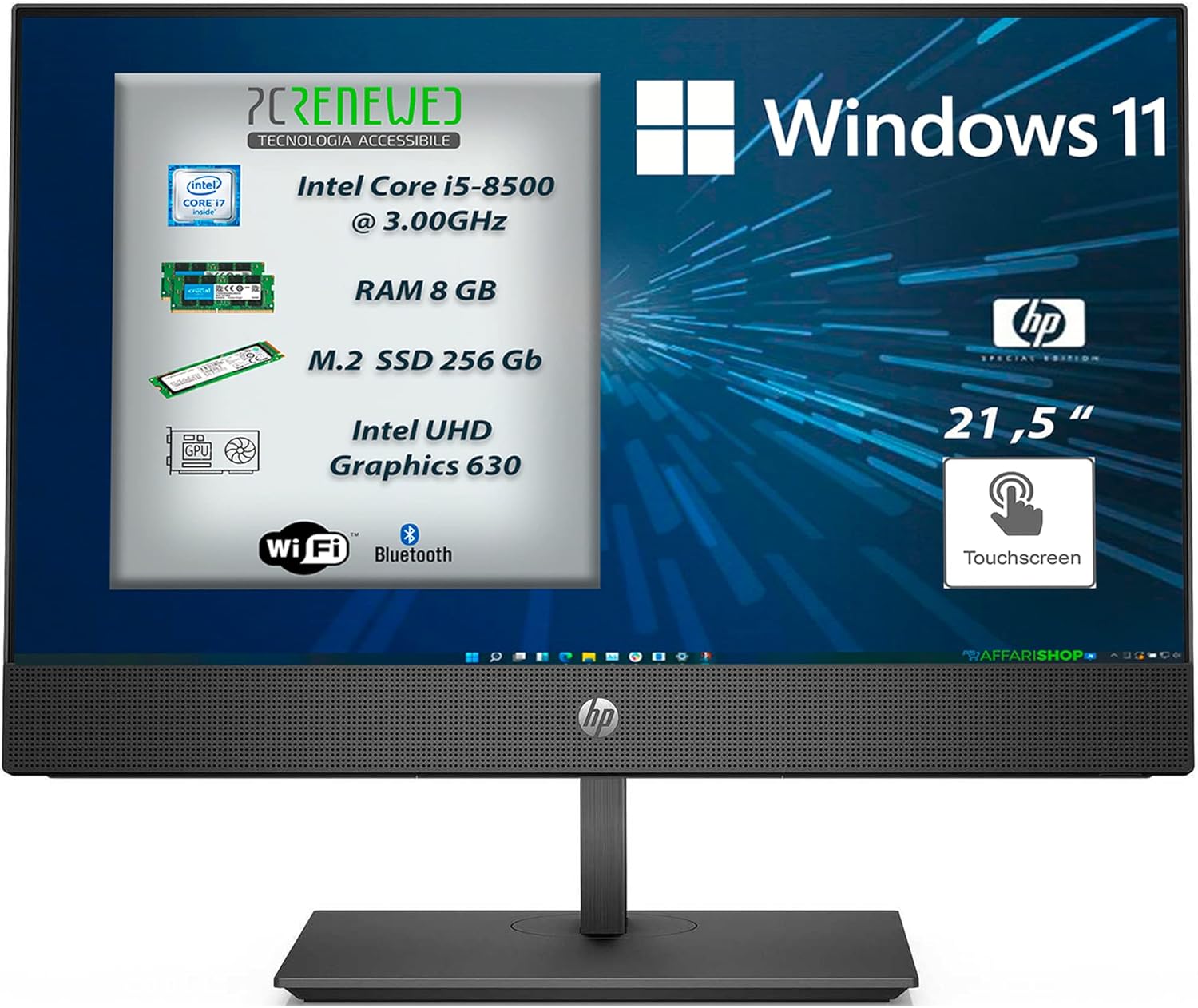 HP 600 G4 Computer Fisso Pc All In One Display 21,5 Pollici Touchscreen ...