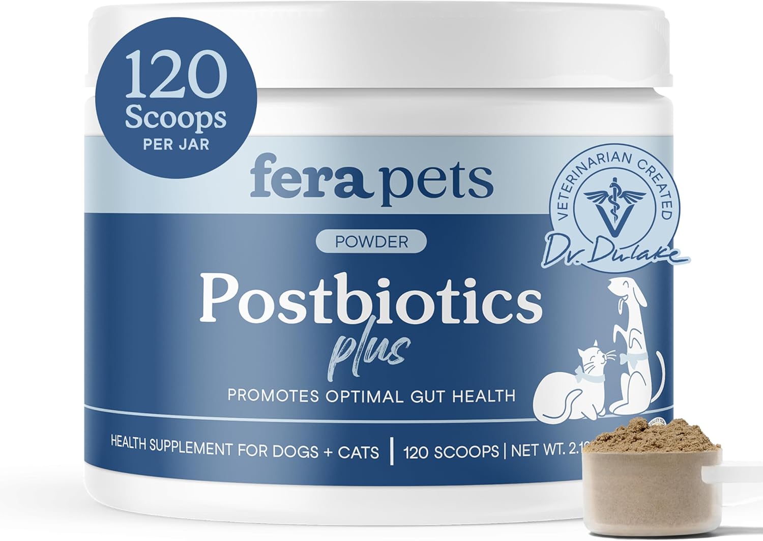 Fera Pets Postbiotics Plus Prebiotics for Dogs & Cats - with Slippery ...
