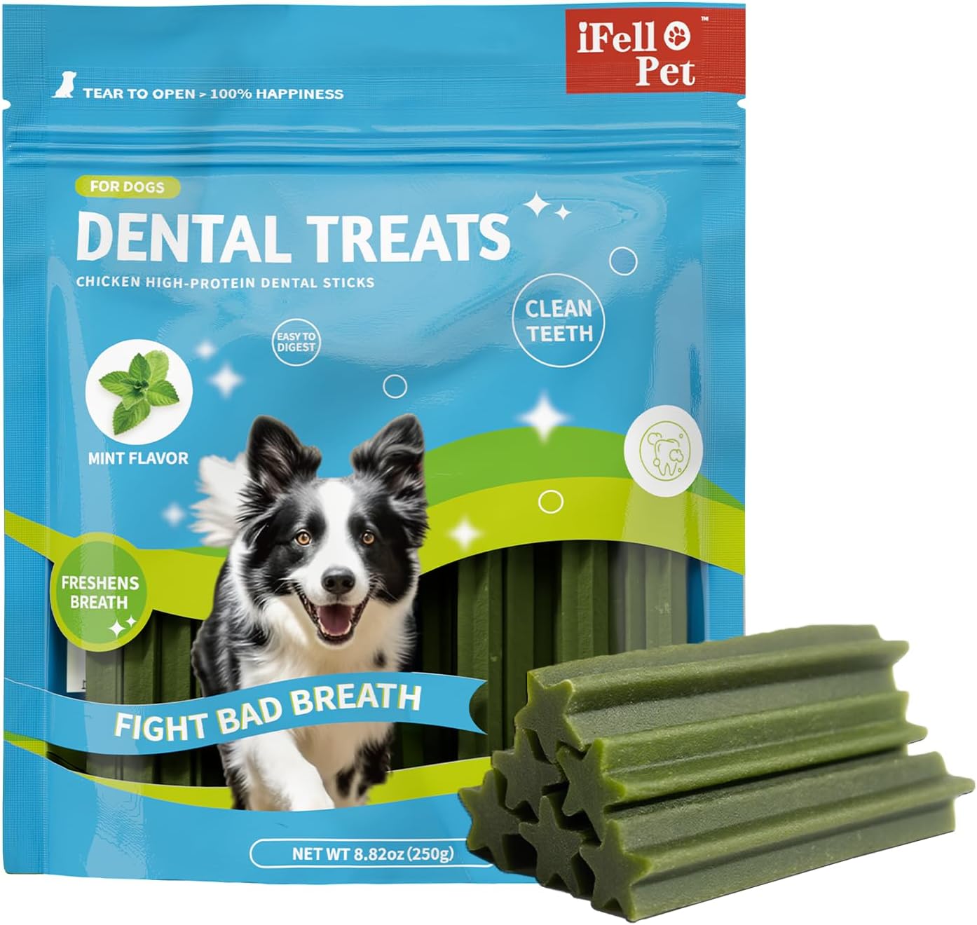 Amazon.com : IFELLO PET Dental Chews for Dogs - Mint Dental Sticks for ...