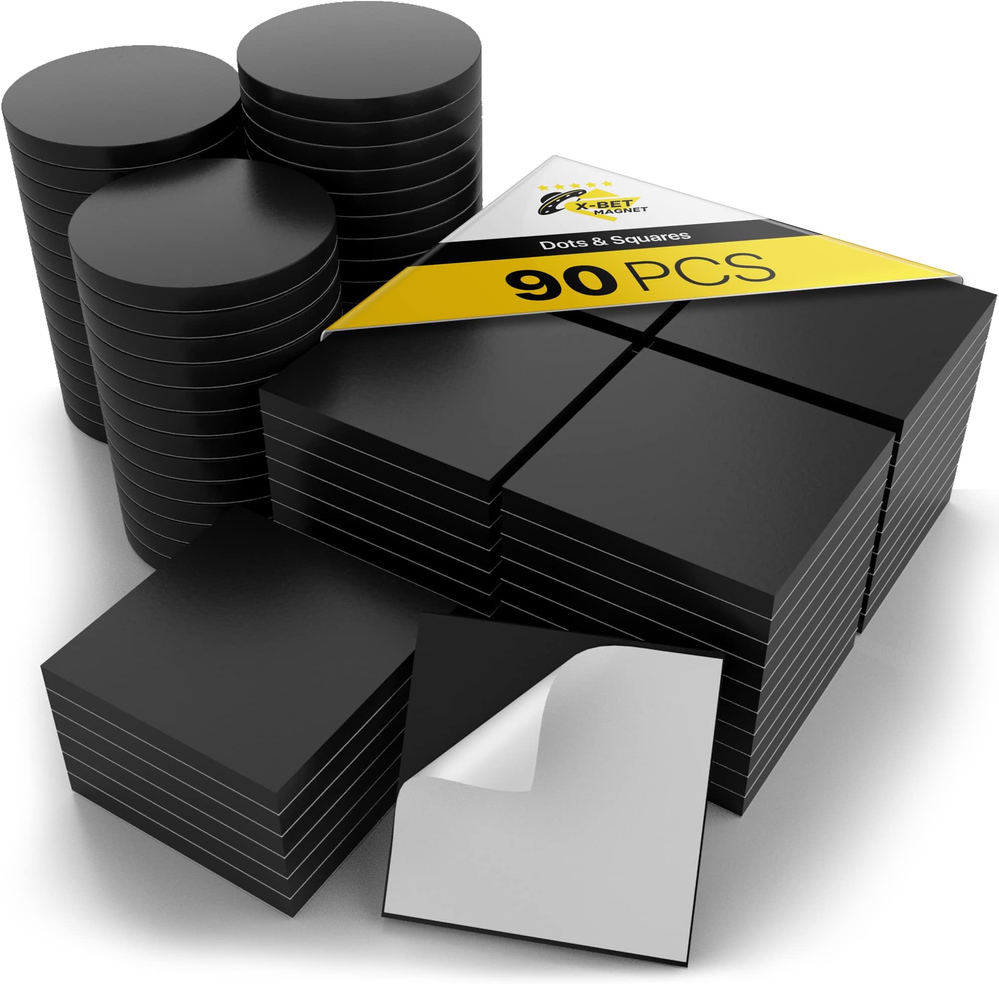 Magnetic Squares, Rectangles and Circles with Self Adhesive Backing ...