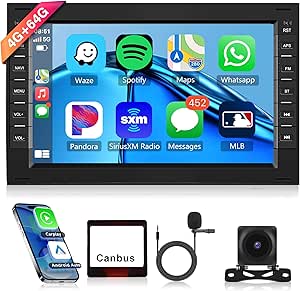8 Core 4G + 64G Wireless Carplay Android 13 Car Radio 2 DIN for VW T5 Golf 4 Bora Polo MK5 ...