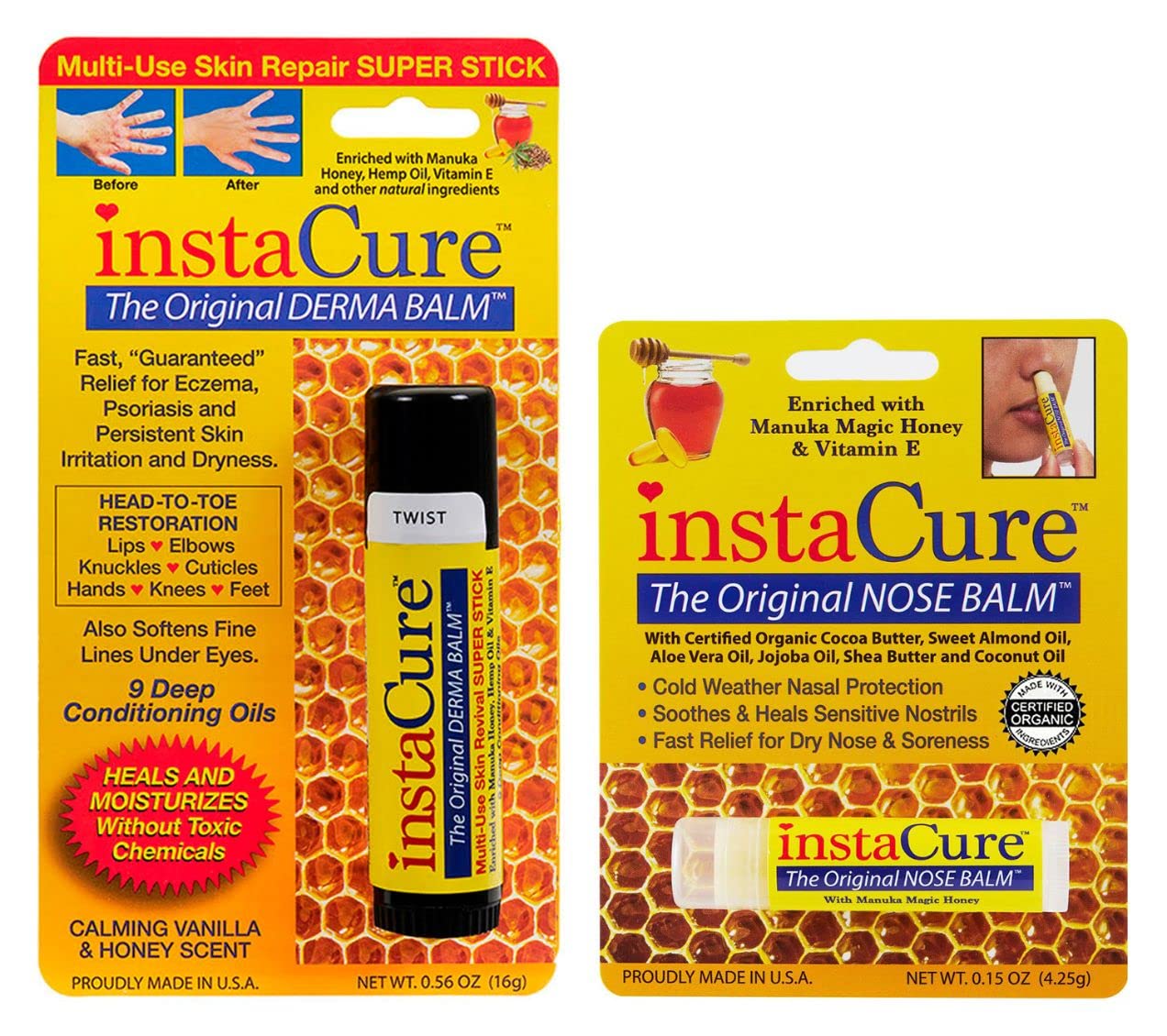 Amazon.com: INSTACURE Original Nose Balm with Manuka Honey & Derma Balm ...