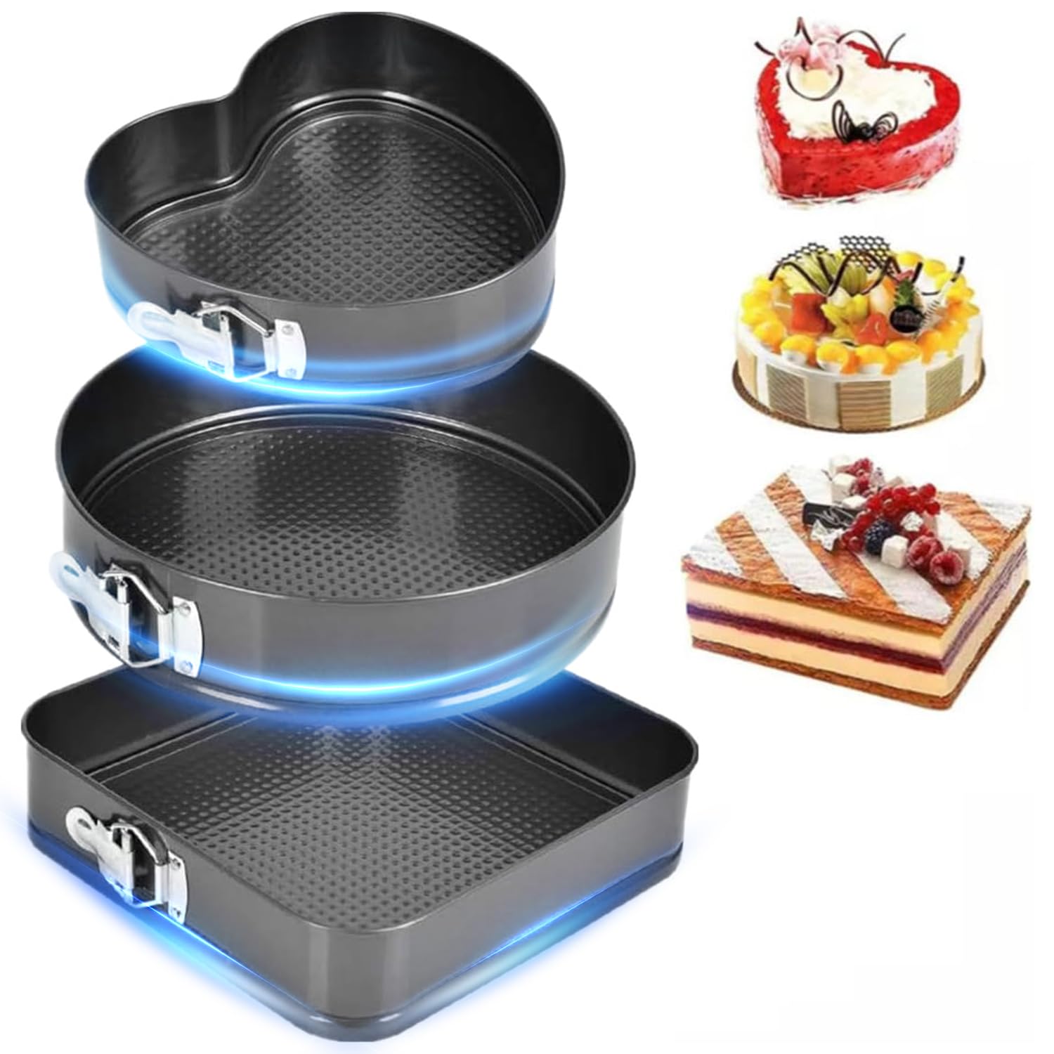 Juego de moldes para pasteles de 3 Piezas,molde desmontable para ...