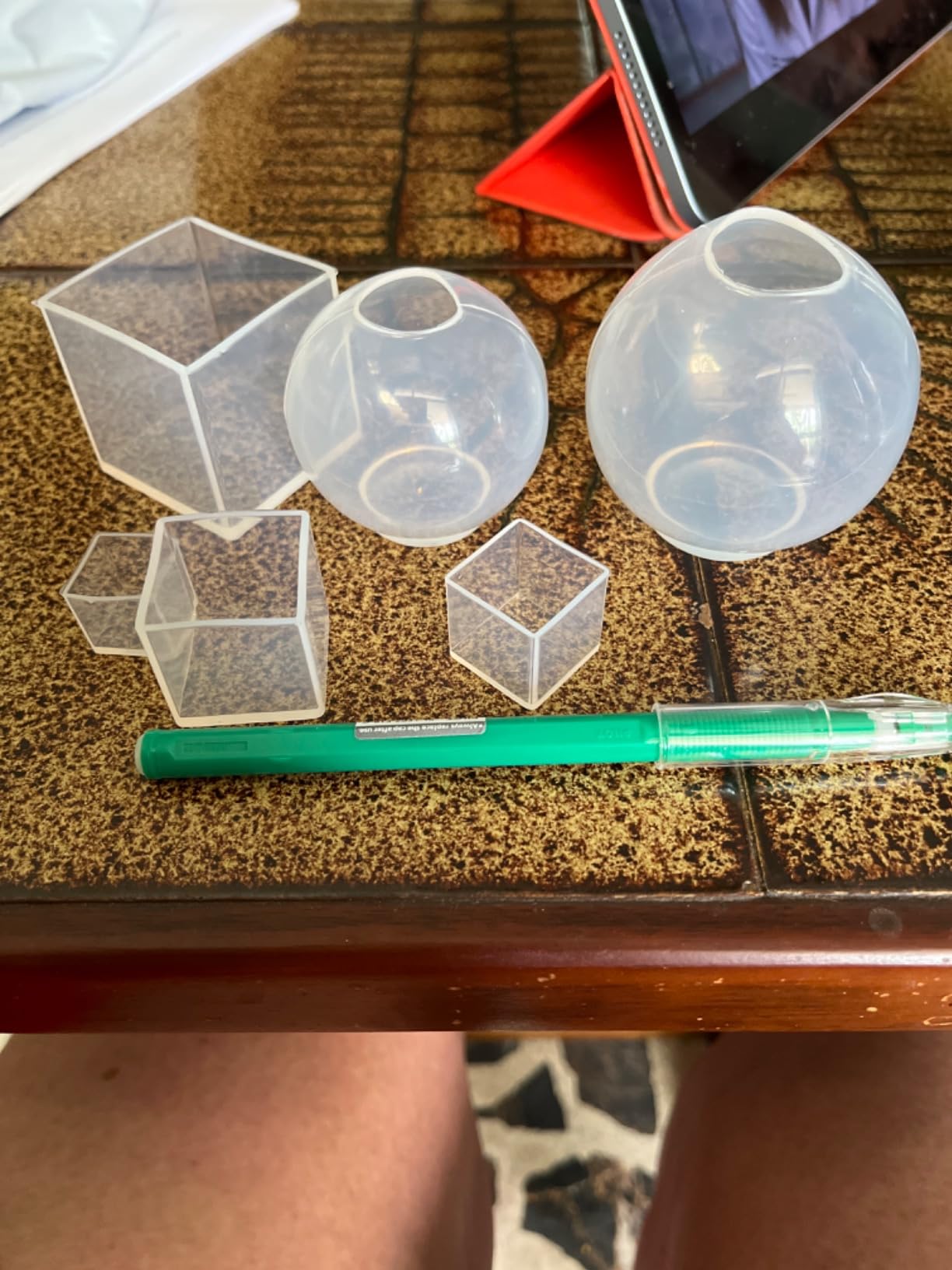 6 Pcs Sphere Cube Resin Molds, FineGood Clear Resin Molds Silicone ...