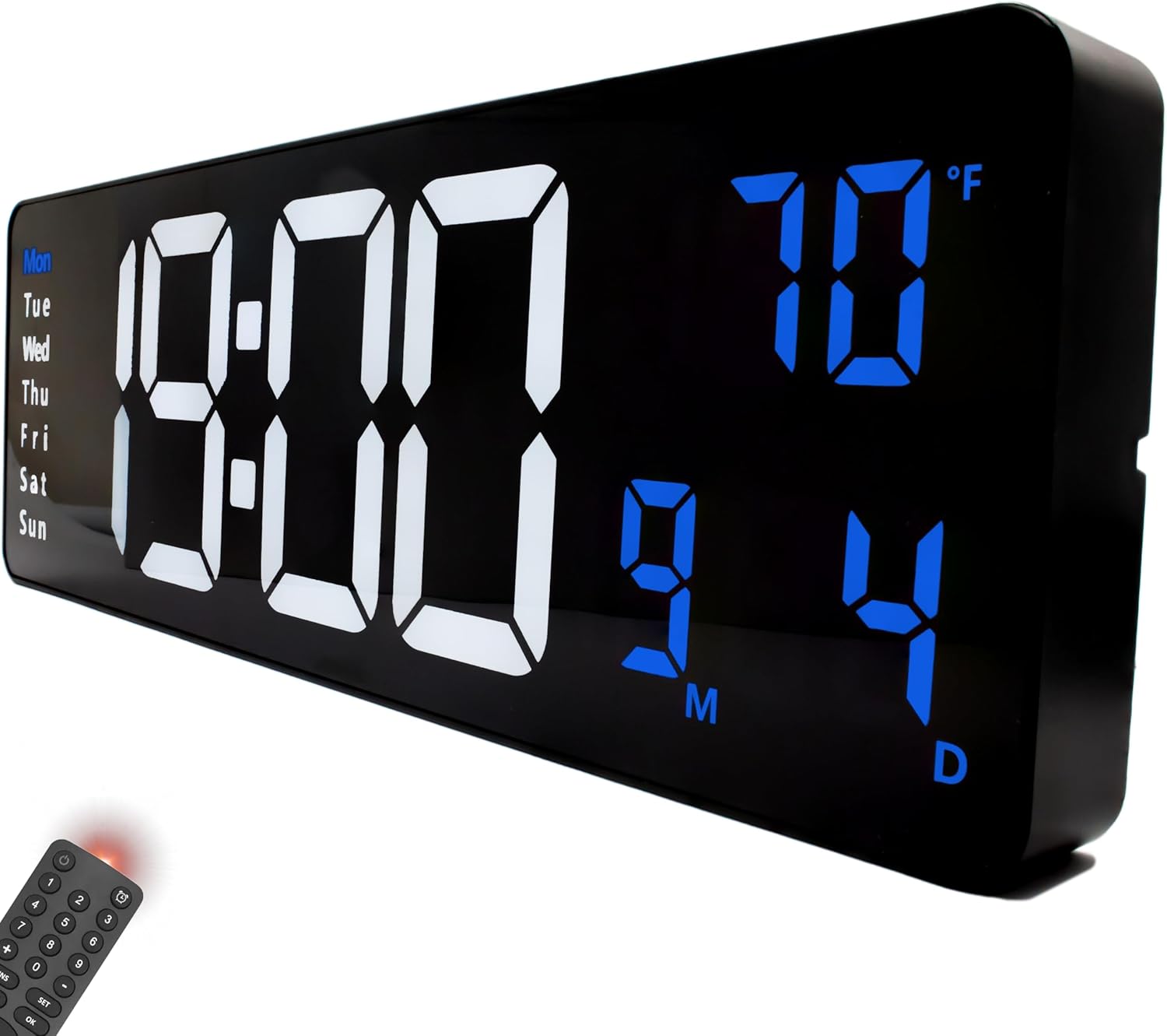 Amazon.com: Opis Clock 1 (XXL White & Blue): Extra Large Digital Wall ...