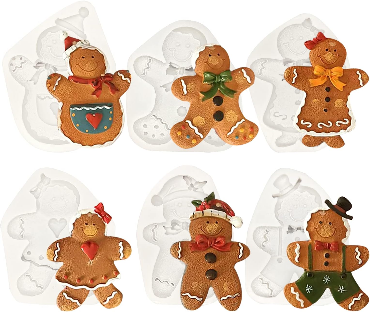 Amazon.com: Webake Gingerbread Man Silicone Mold, 6-Cavity Christmas ...