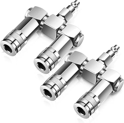 2 Pcs Air Hose Connectors 2 Way Air Hose Splitter Fittings 1/4 in NPT ...