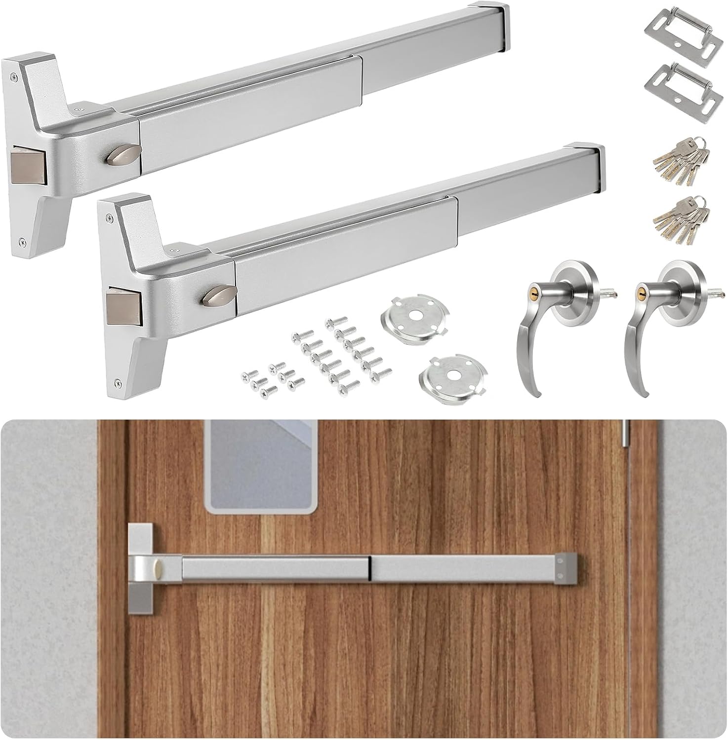 BEAMNOVA 2 Pack Commercial Door Push Bar Panic Exit Device Exterior ...
