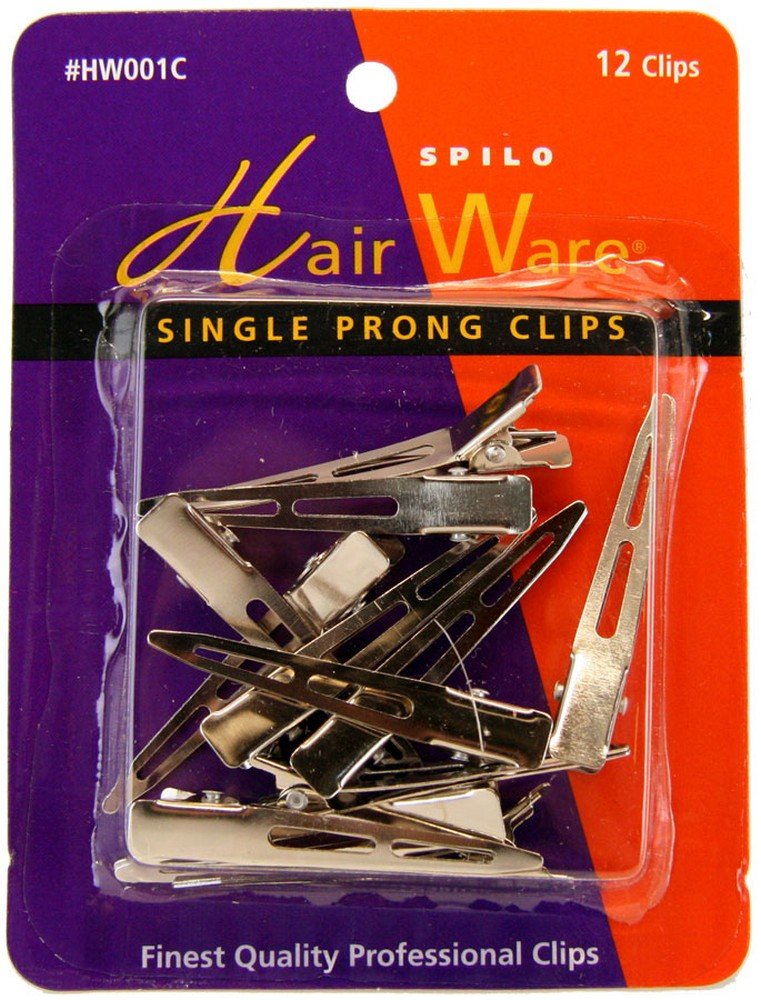 Amazon.com : HairWare Single Prong Clips - 12 ct : Beauty & Personal Care