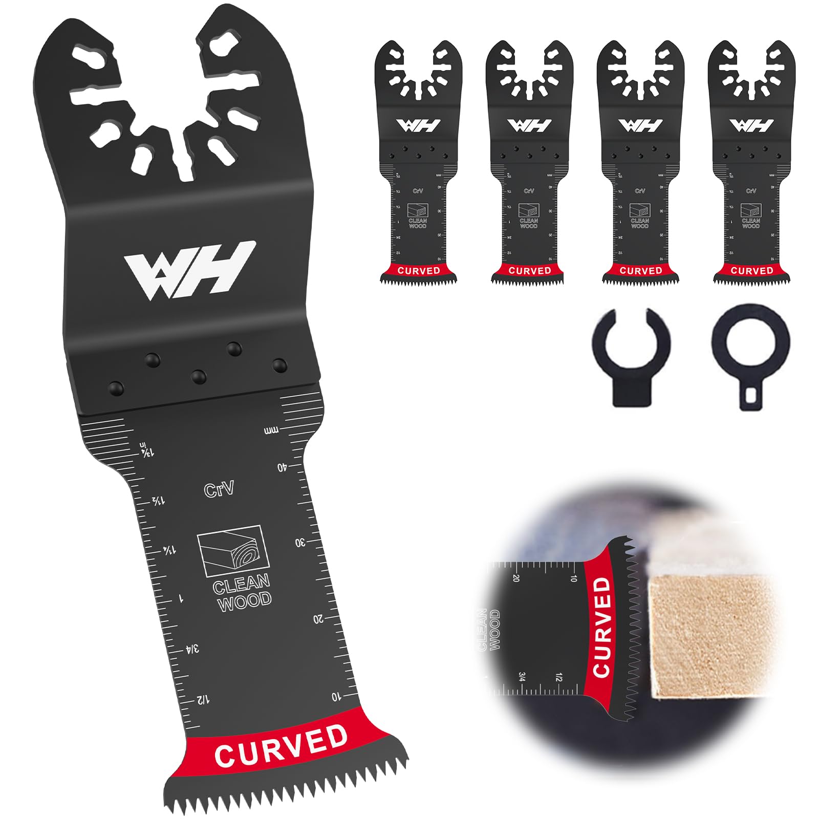 WHshawmics Oscillating Tool Blade, 4pcs Universal Multitool Blades for ...